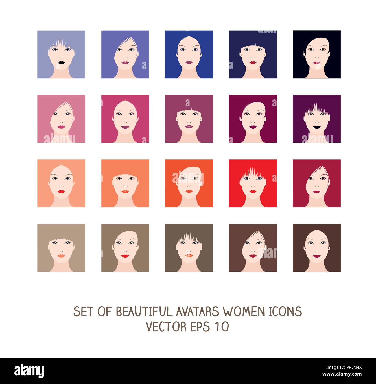 Avatars women icons Stock Vector Image & Art - Alamy