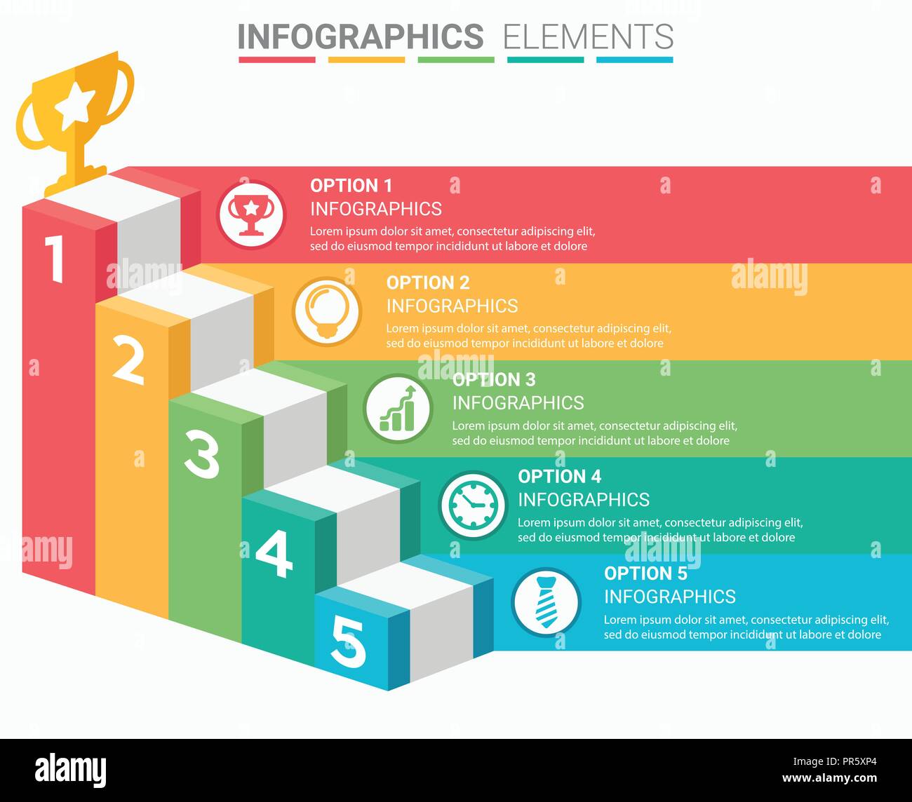 INFOGRAPHICS element abstract design the number top five list template ...