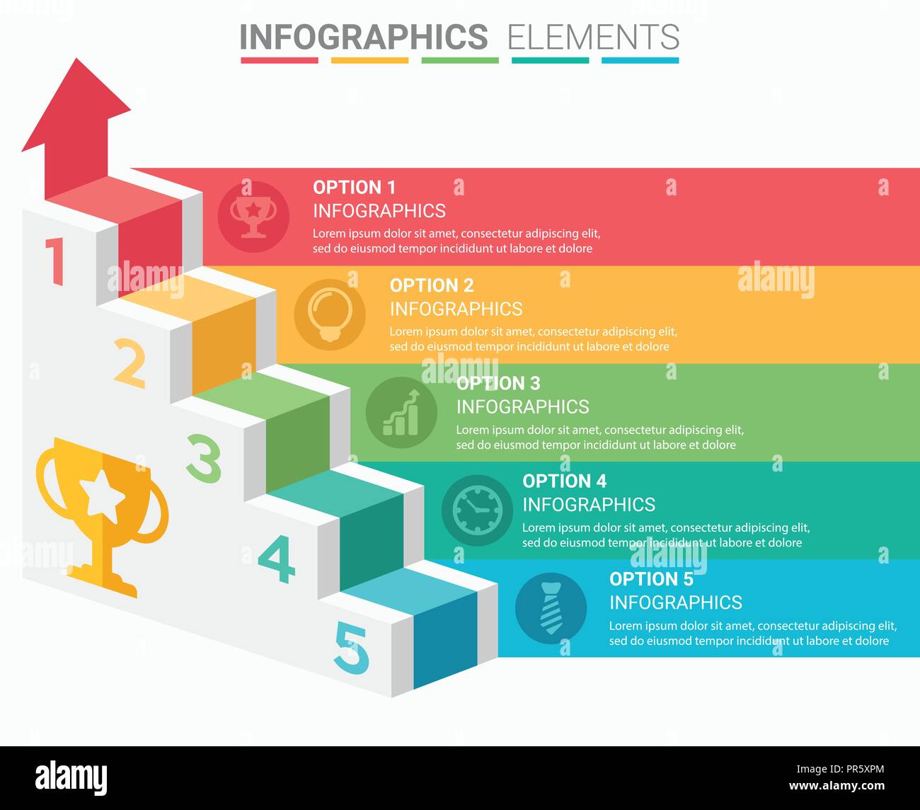 INFOGRAPHICS element abstract design the number top five list template ...