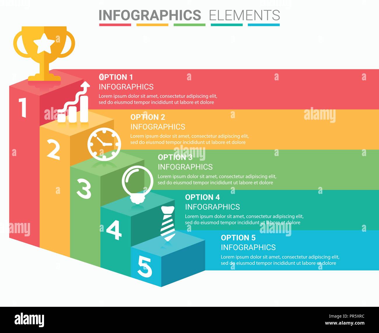 INFOGRAPHICS element abstract design the number top five list template ...