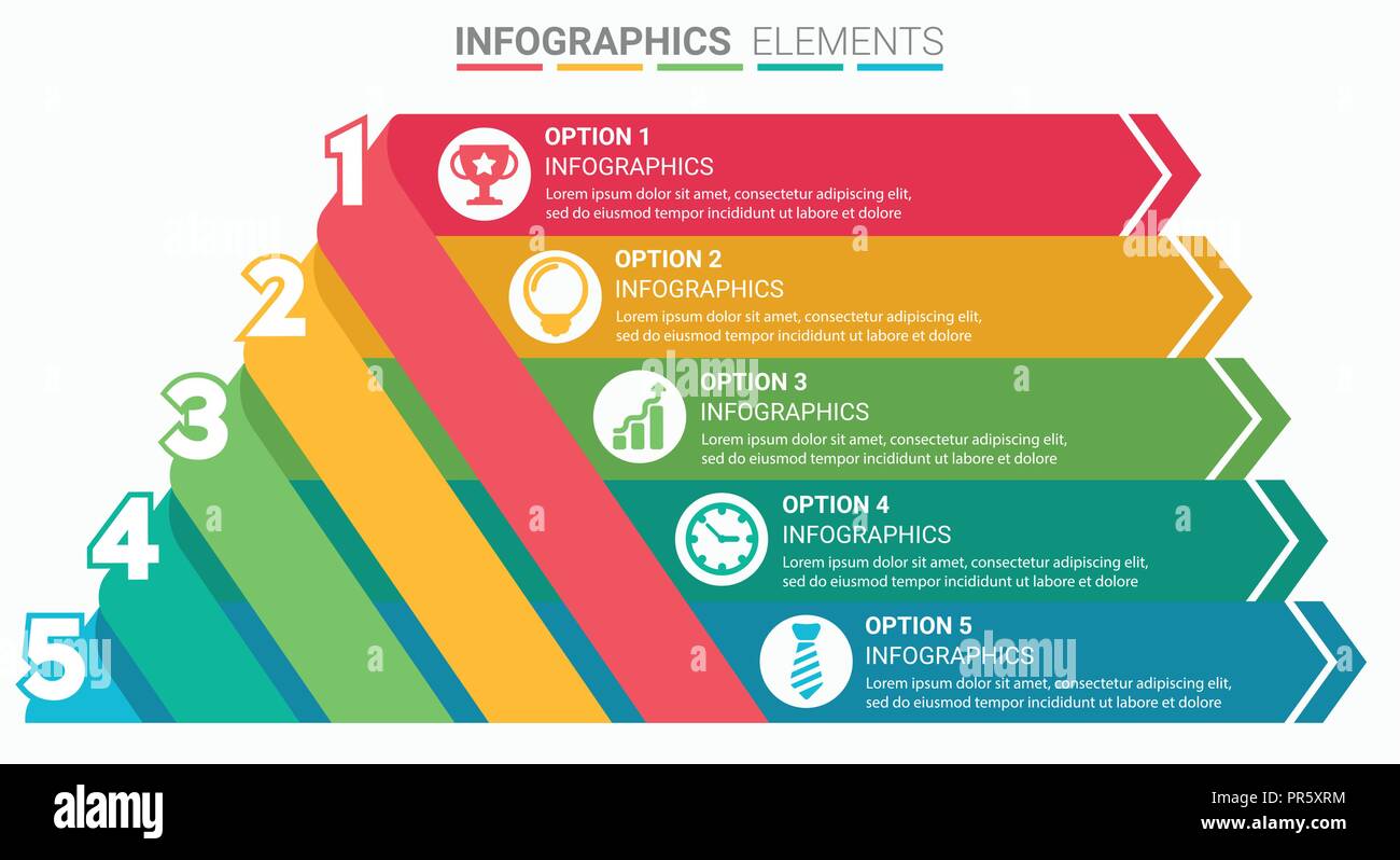 INFOGRAPHICS element abstract design the number top five list template ...