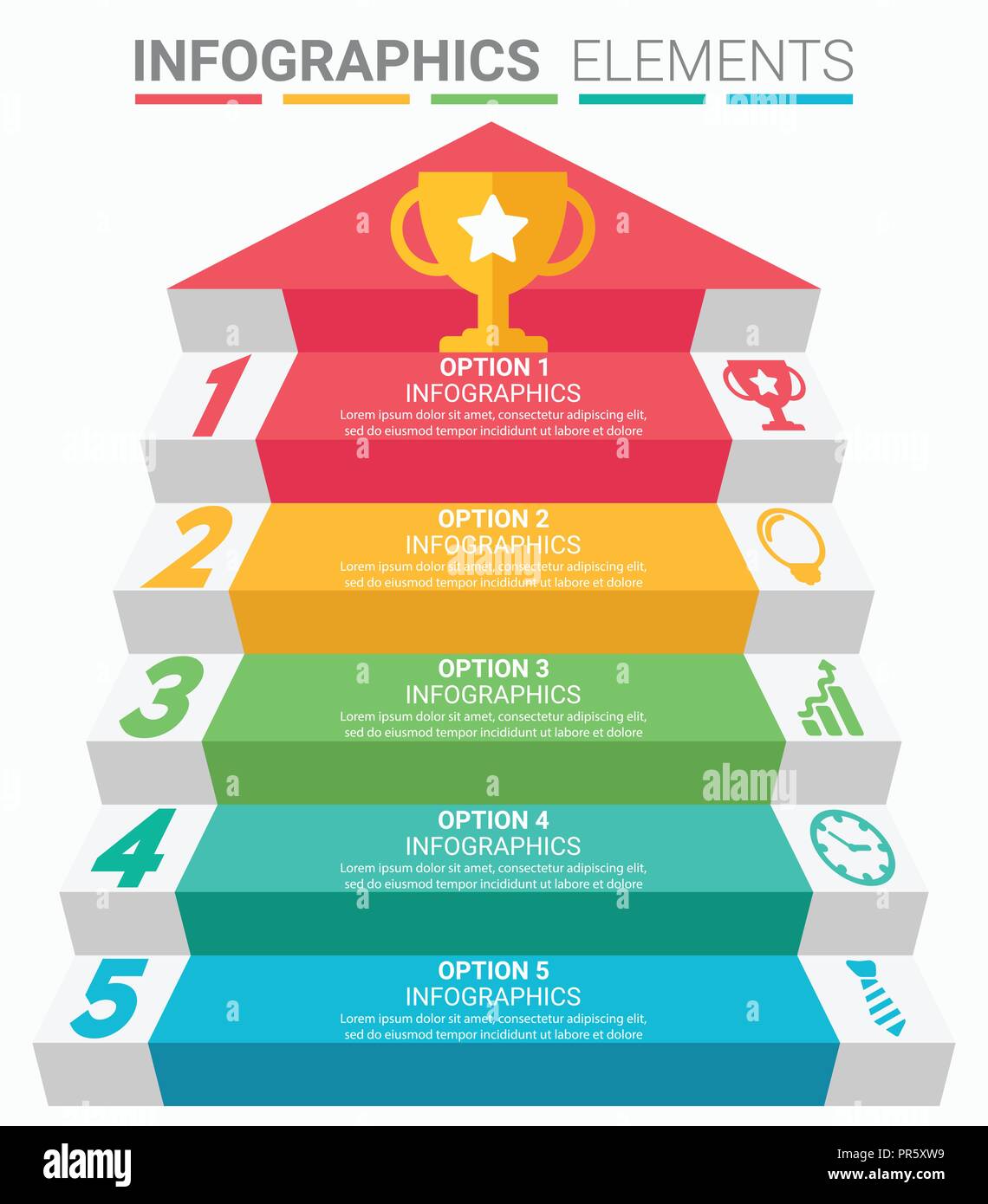 INFOGRAPHICS element abstract design the number top five list template ...