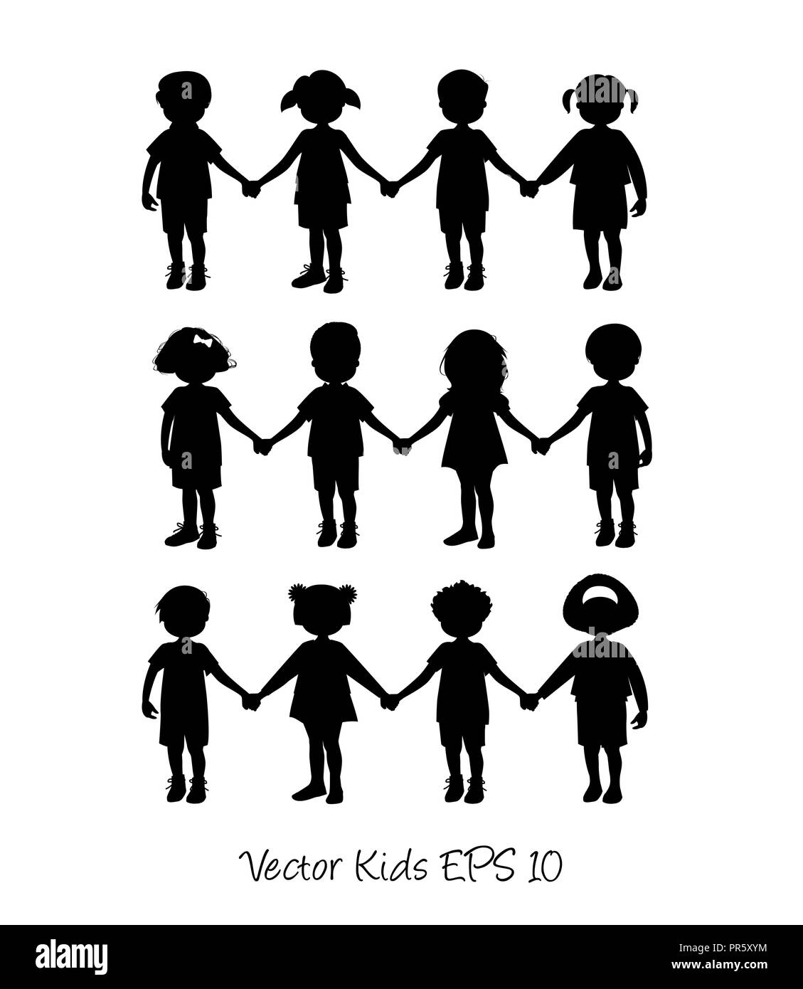 Children holding hands Stock Vector Images - Alamy