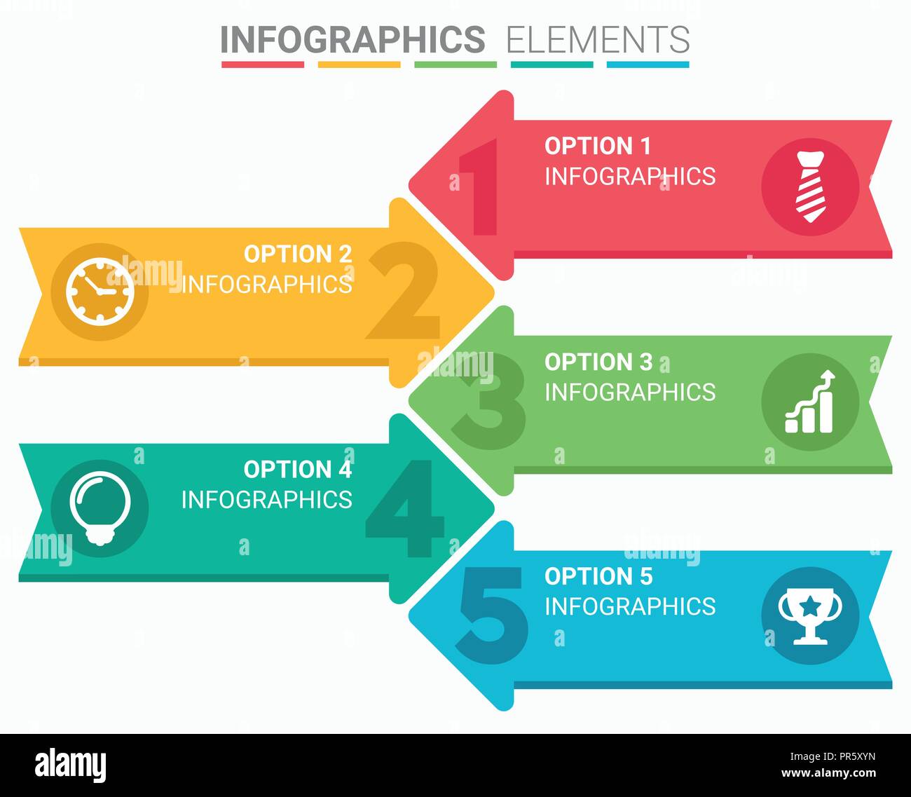 INFOGRAPHICS element abstract design the number top five list template ...