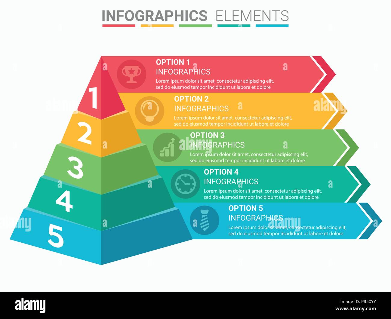 INFOGRAPHICS element abstract design the number top five list template ...