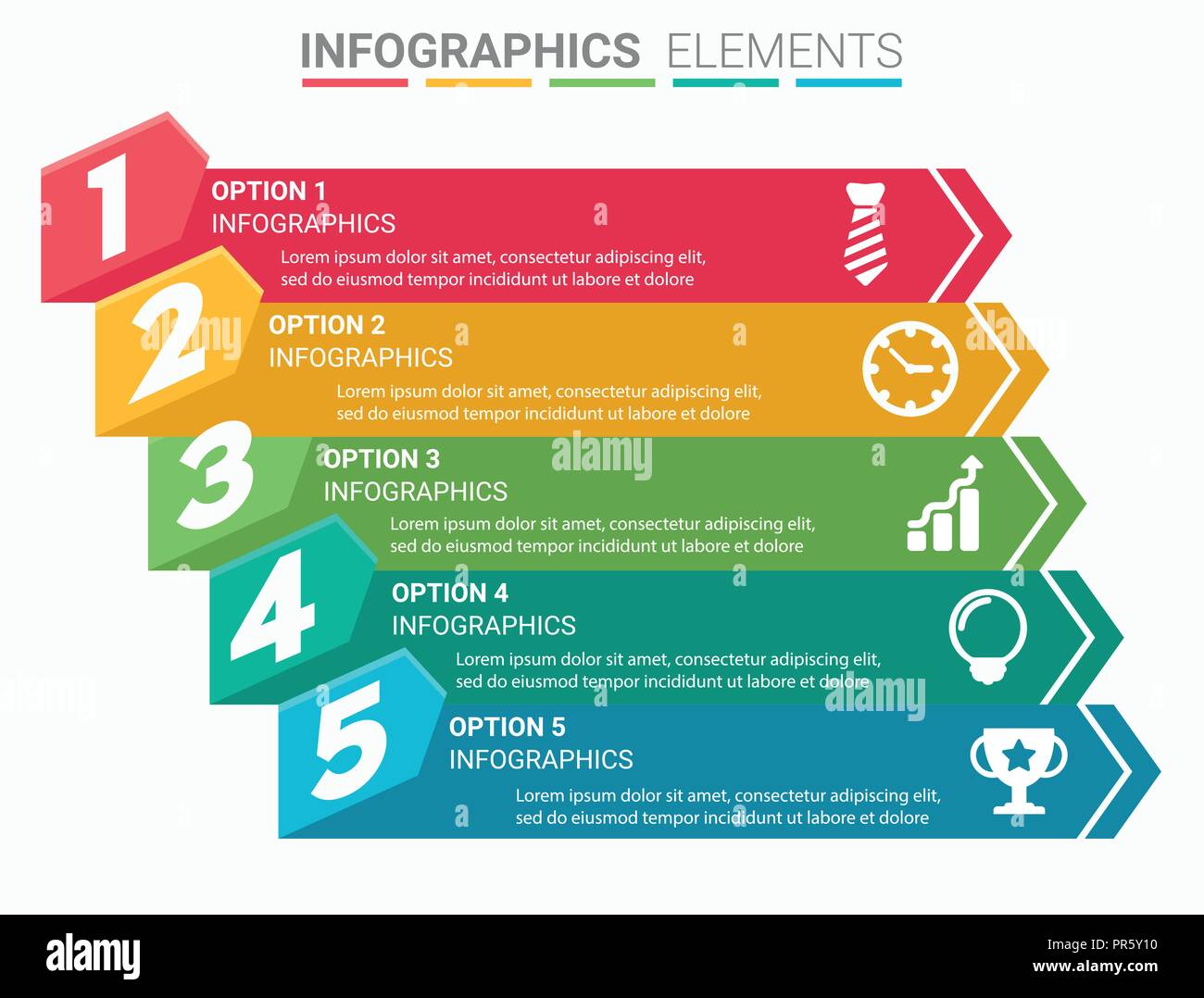 INFOGRAPHICS element abstract design the number top five list template ...
