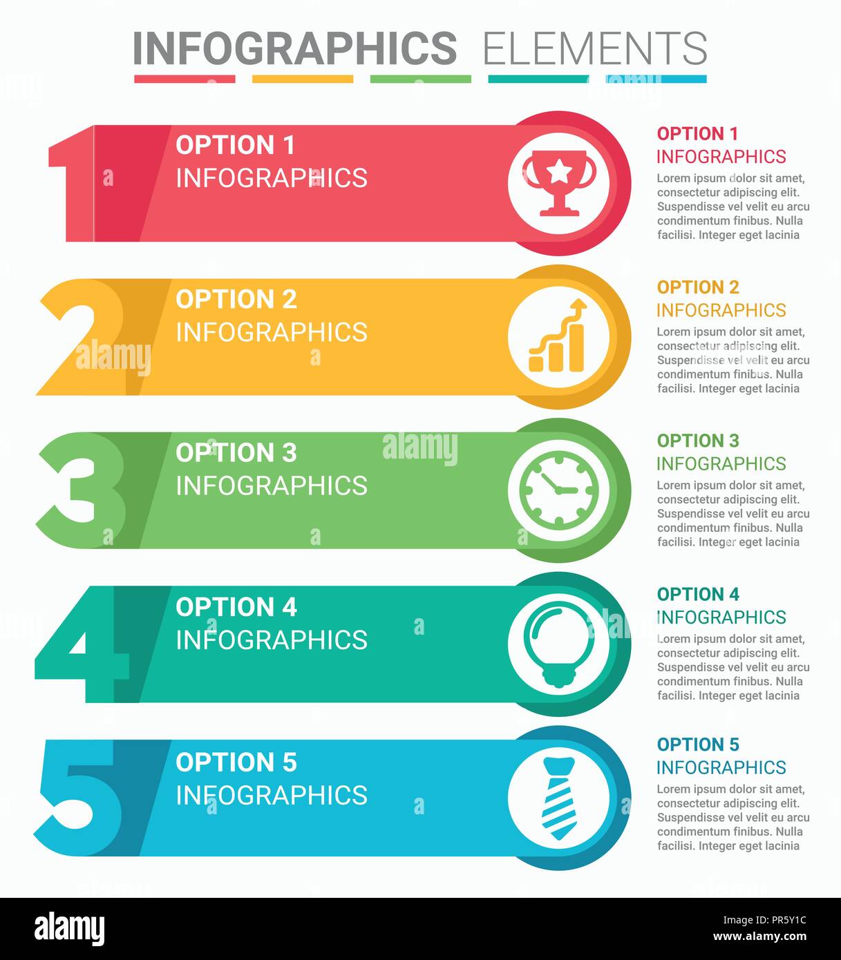 INFOGRAPHICS element abstract design the number top five list template ...