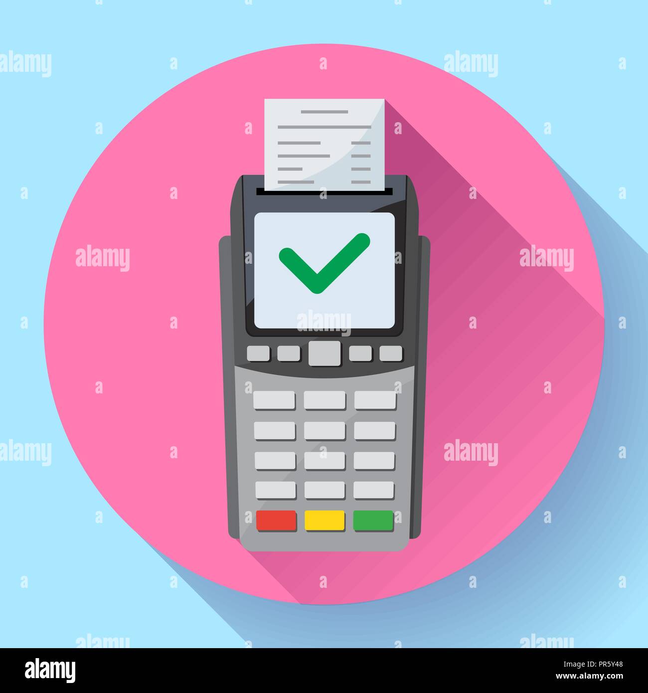 Payment machine and credit card terminal icon in flat style Stock ...