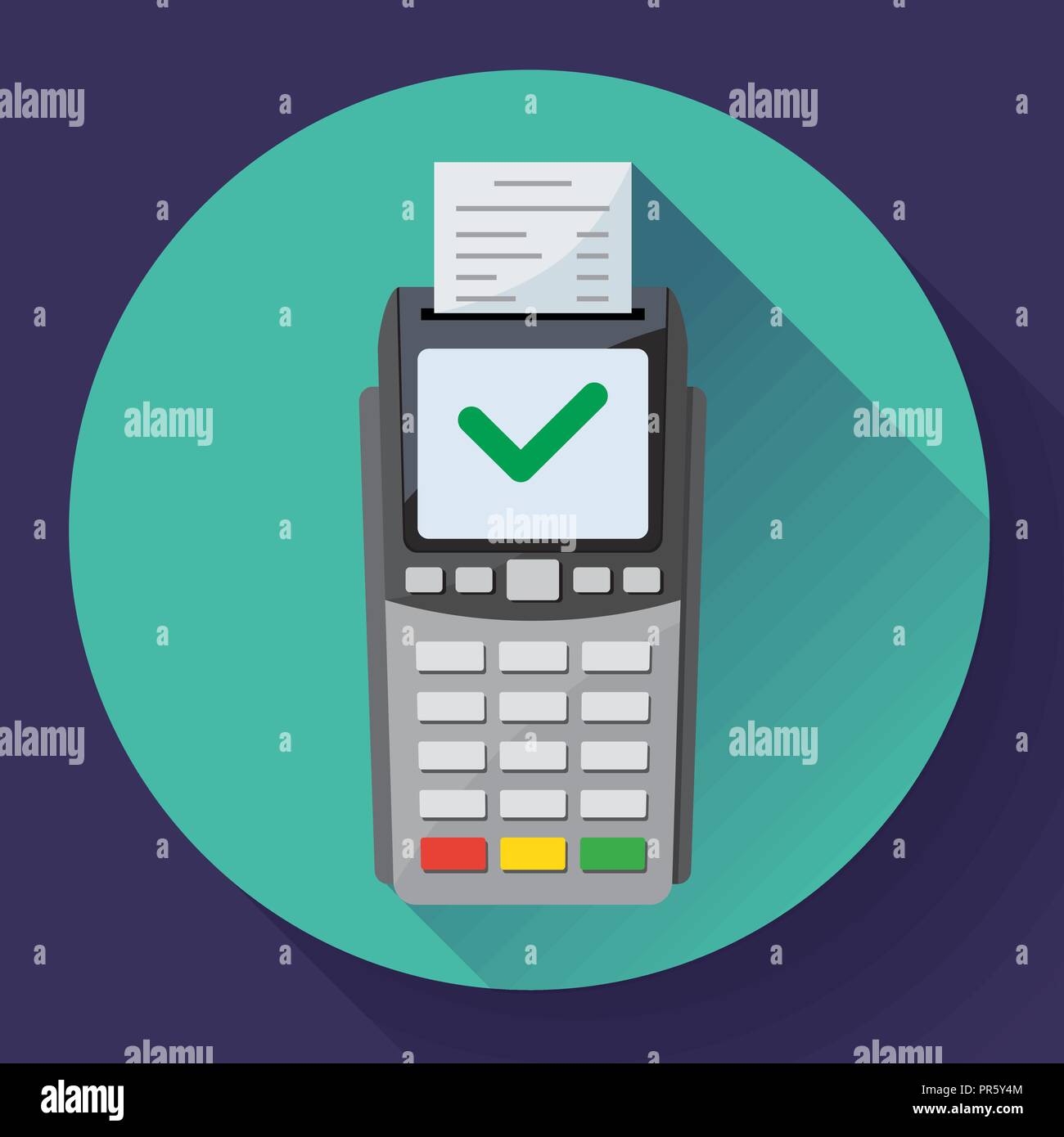 Payment machine and credit card terminal icon in flat style Stock ...