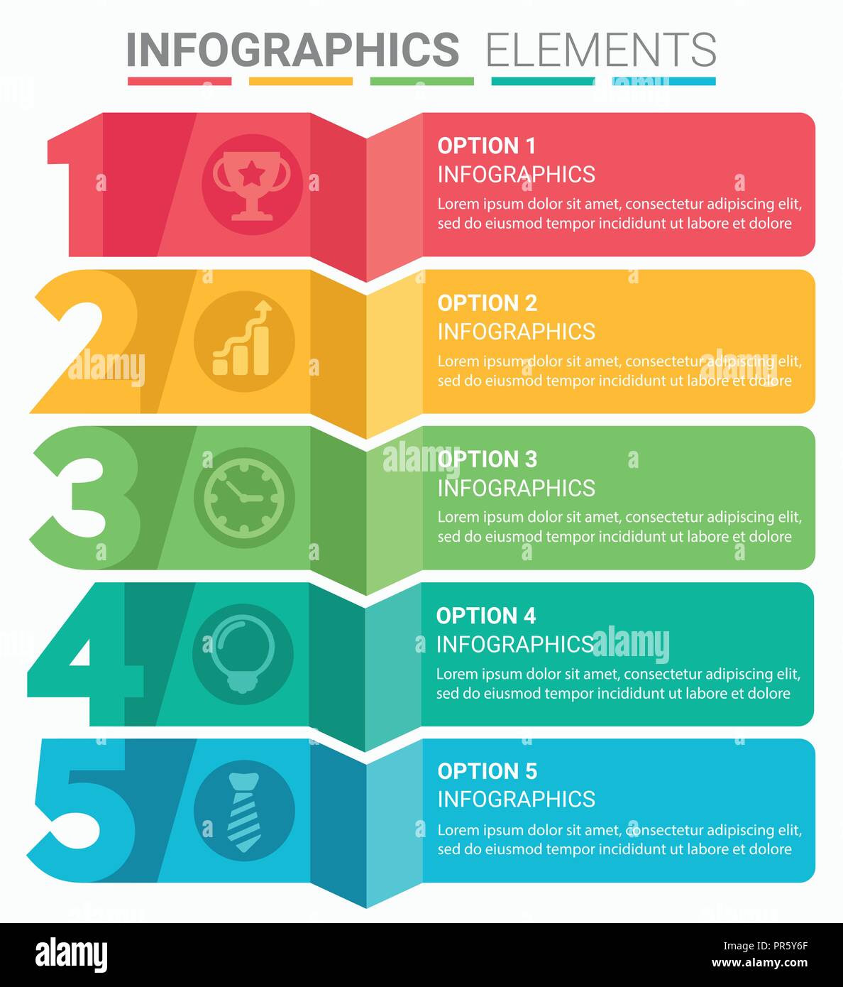 INFOGRAPHICS element abstract design the number top five list template ...