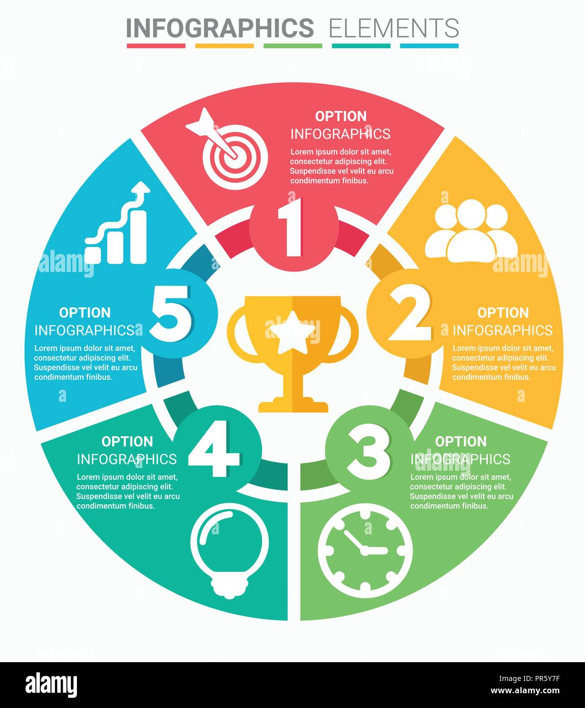 INFOGRAPHICS element abstract design the number top five list template ...