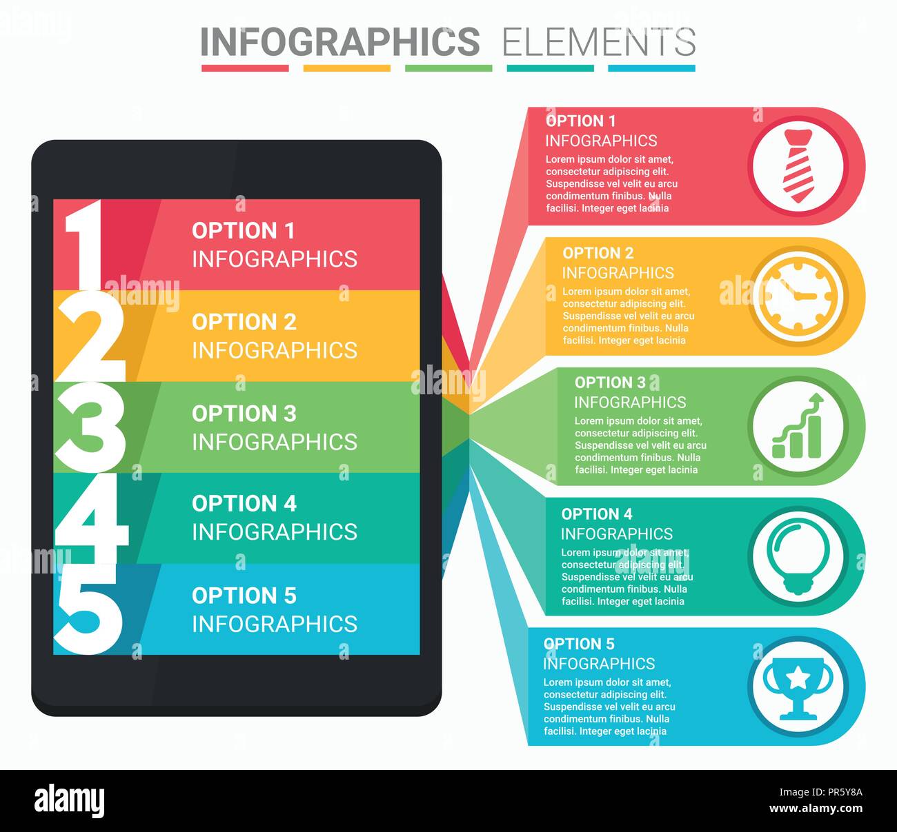 INFOGRAPHICS element abstract design the number top five list template ...