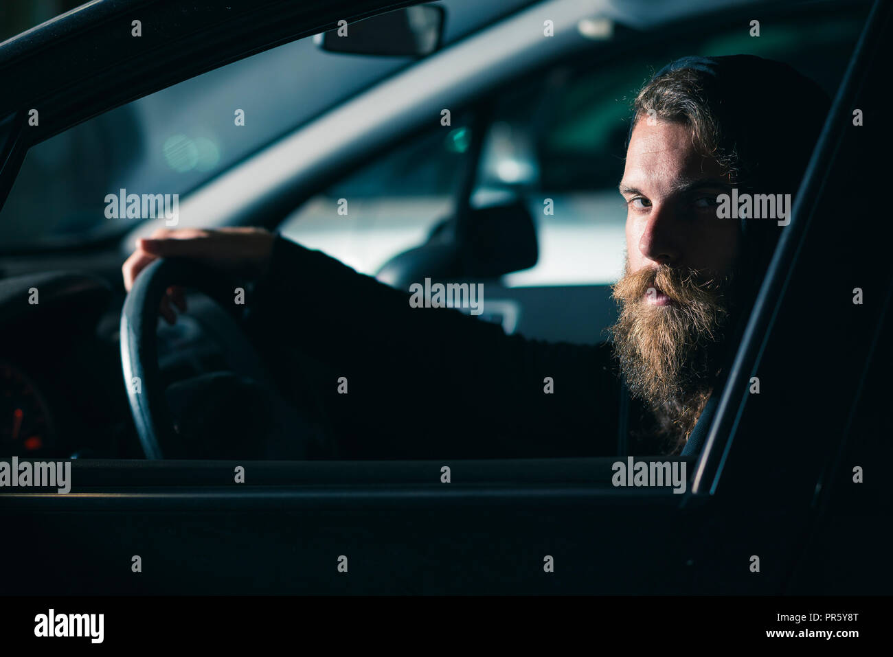 Angry man driving car hi-res stock photography and images - Alamy