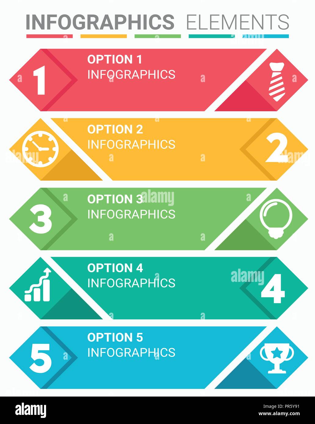 INFOGRAPHICS element abstract design the number top five list template ...