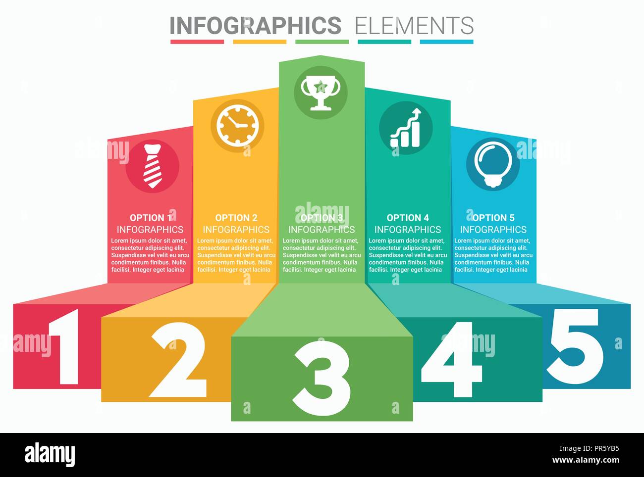INFOGRAPHICS element abstract design the number top five list template ...