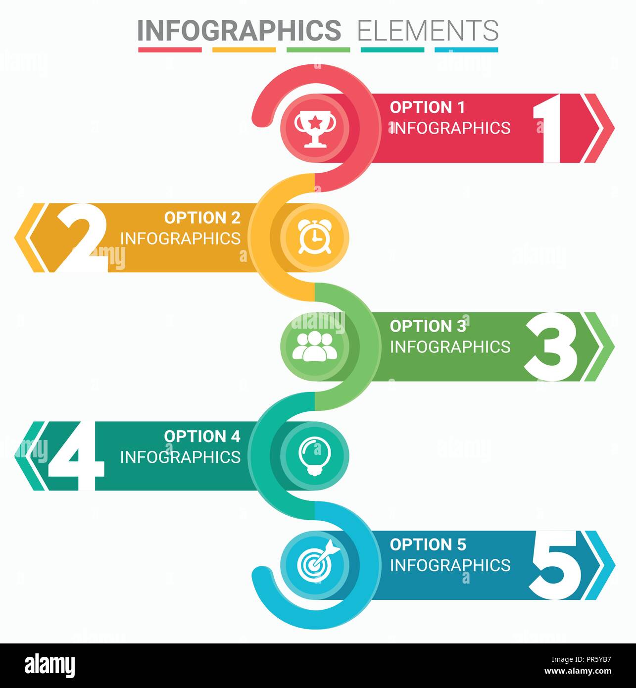 INFOGRAPHICS element abstract design the number top five list template ...