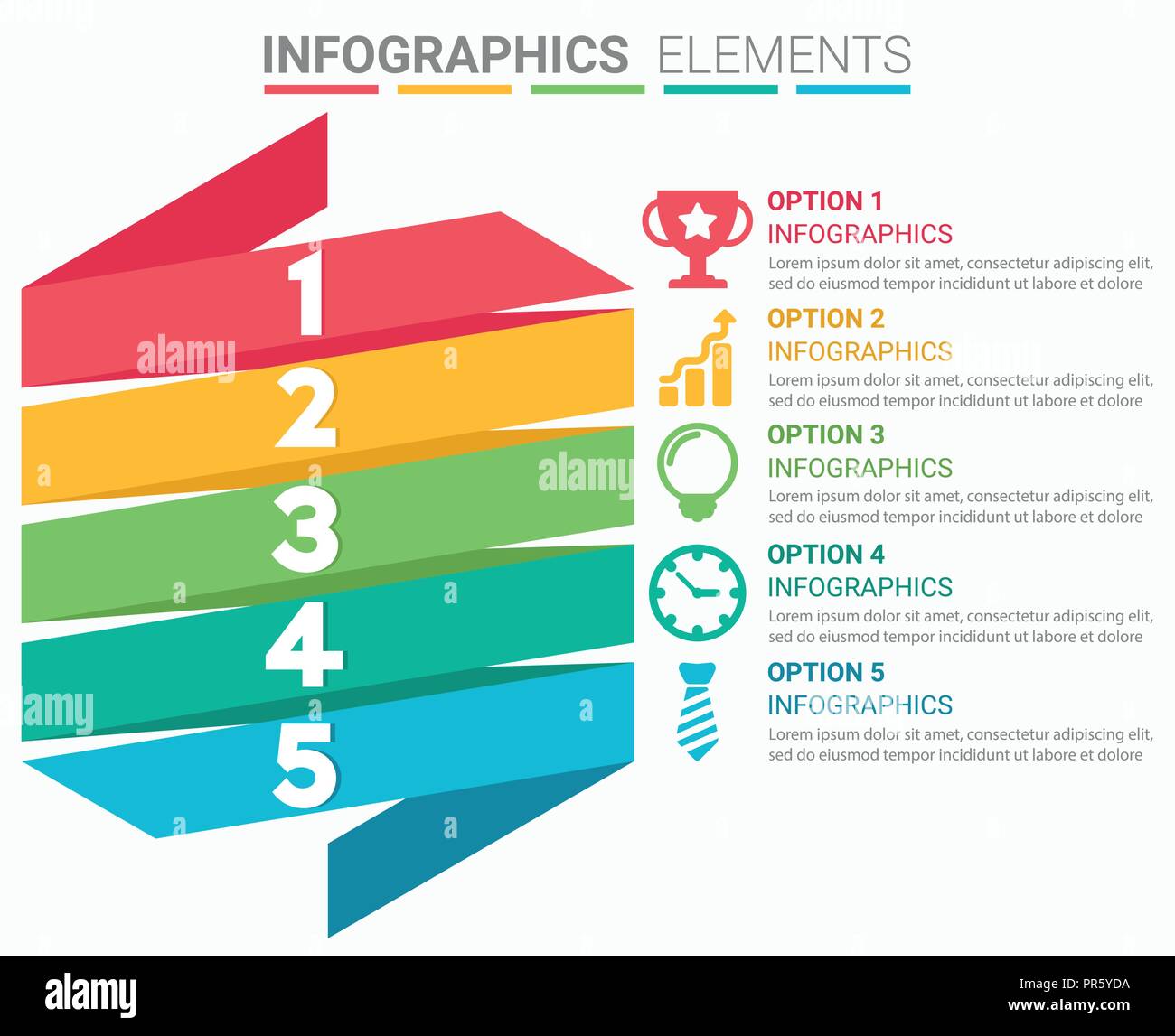 INFOGRAPHICS element abstract design the number top five list template ...