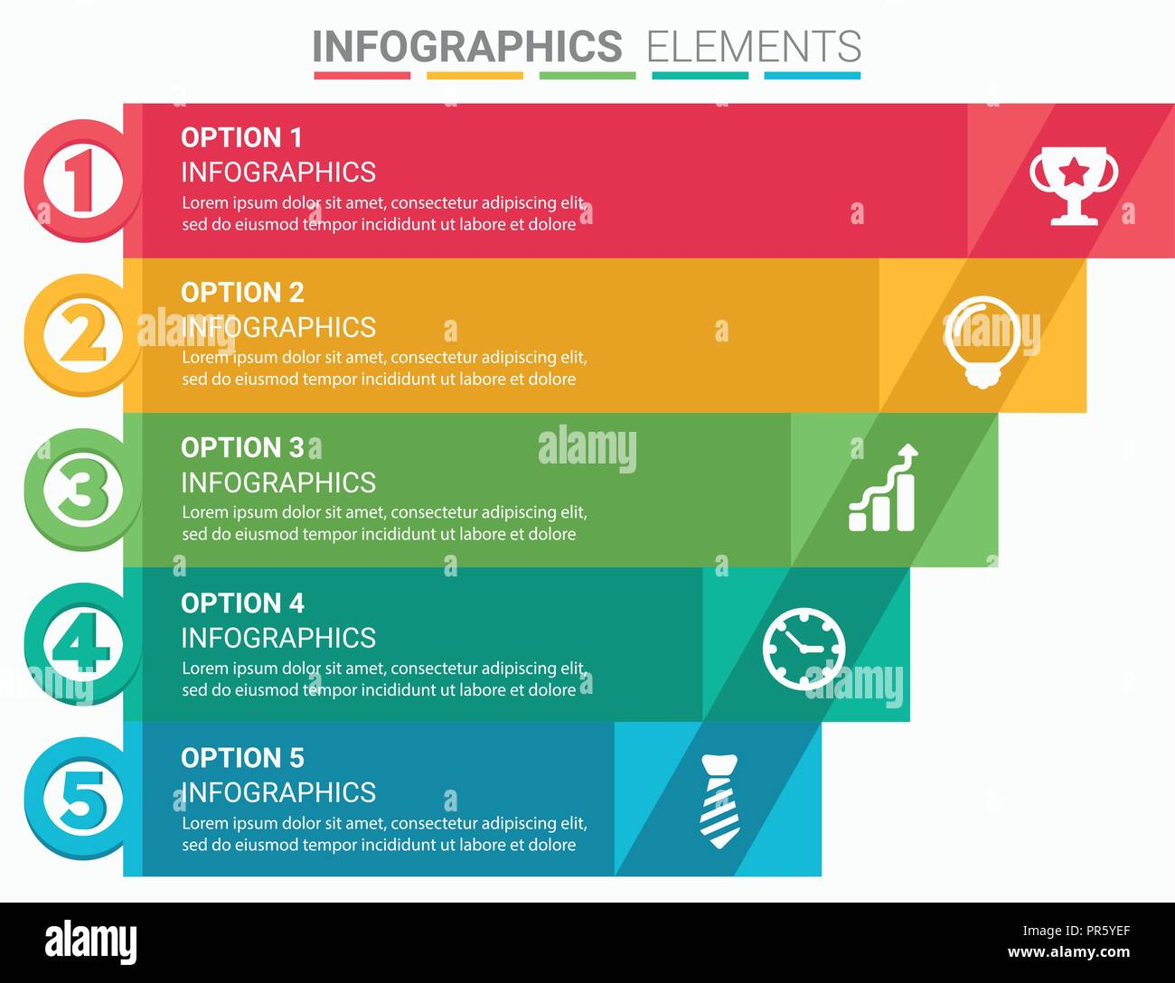 INFOGRAPHICS element abstract design the number top five list template ...