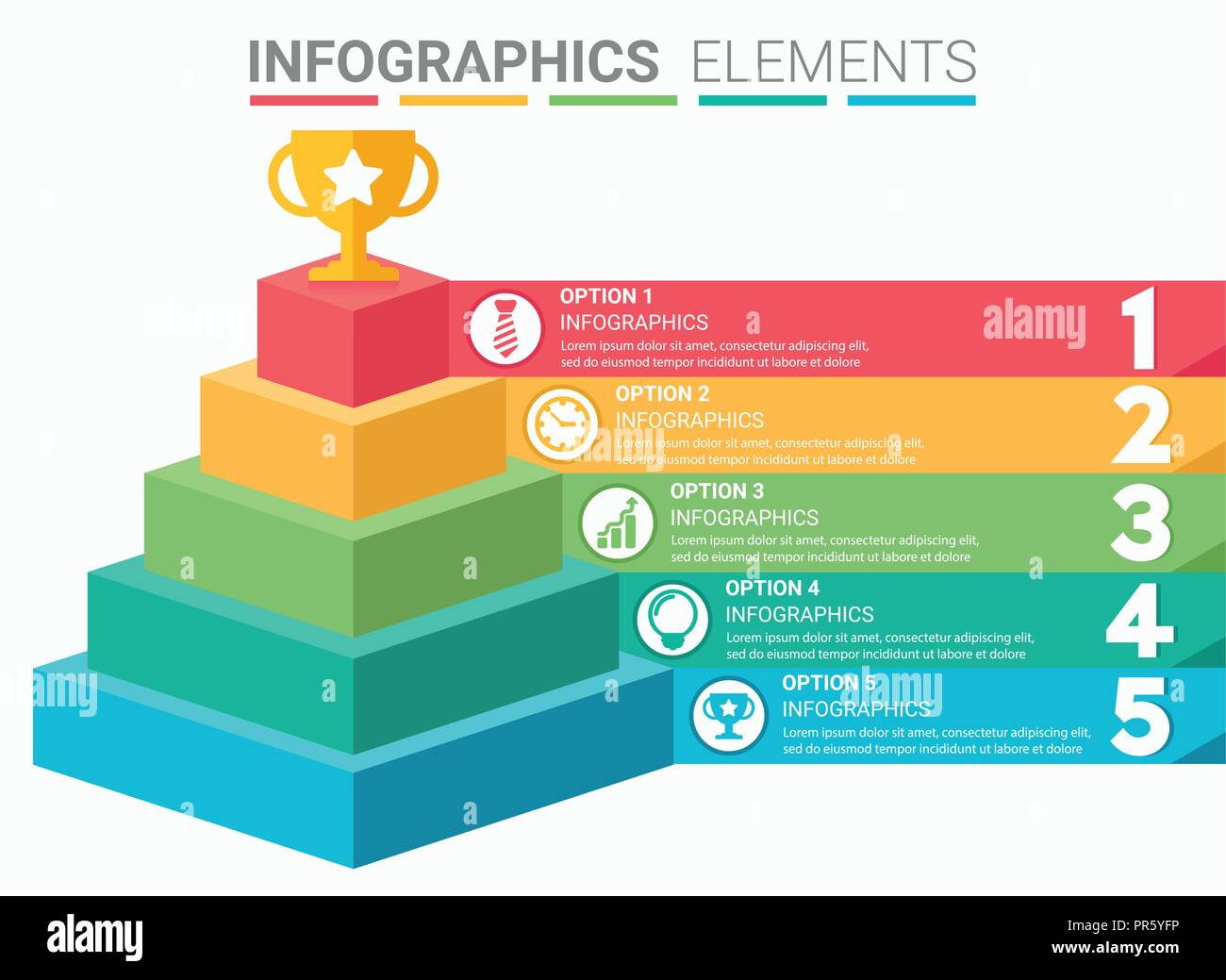 INFOGRAPHICS element abstract design the number top five list template ...