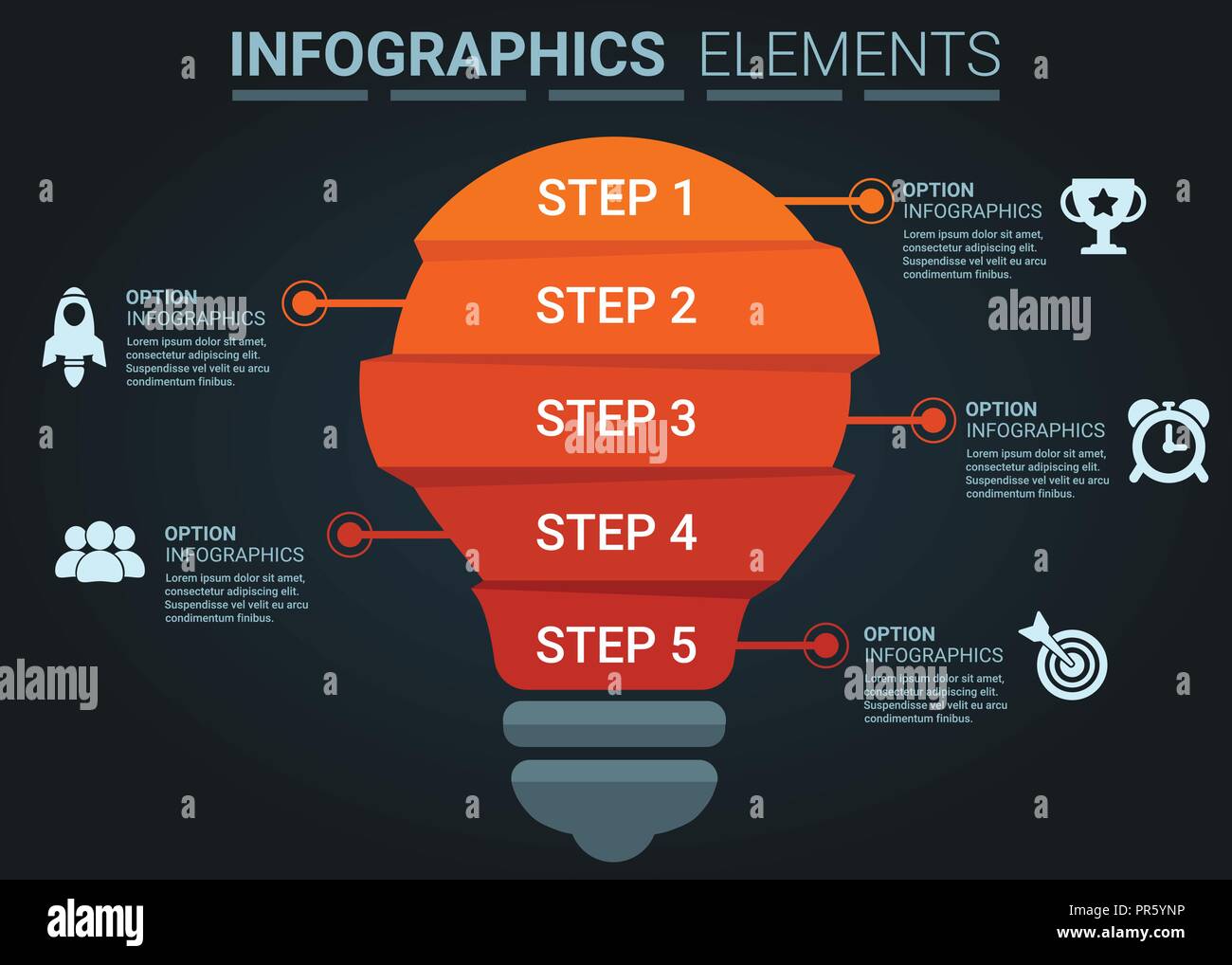 Five step process Stock Vector Images - Alamy