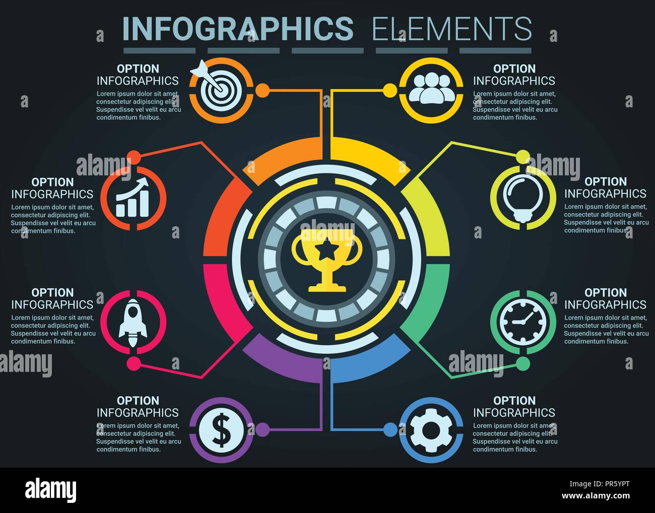 INFOGRAPHICS element abstract design round successful event Concept ...