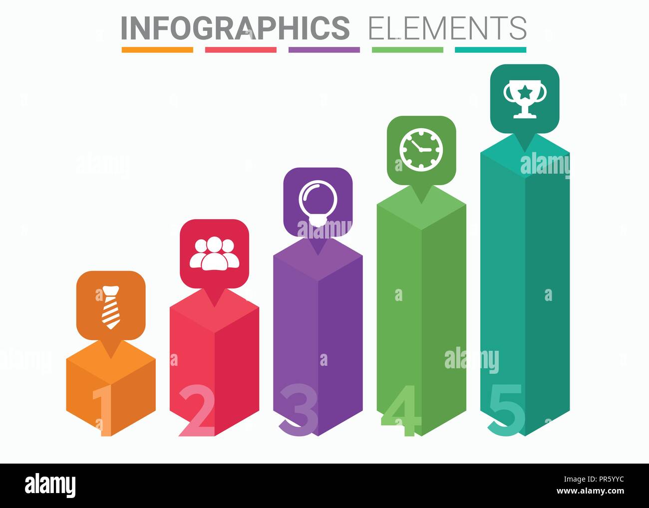 INFOGRAPHICS element abstract design the number top five graph template ...