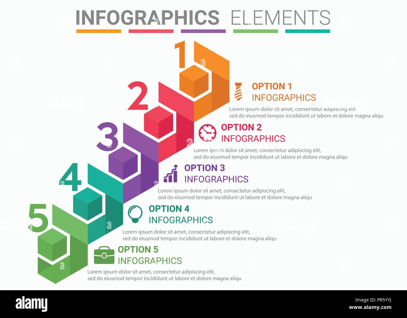 INFOGRAPHICS element abstract design the number top five list template ...