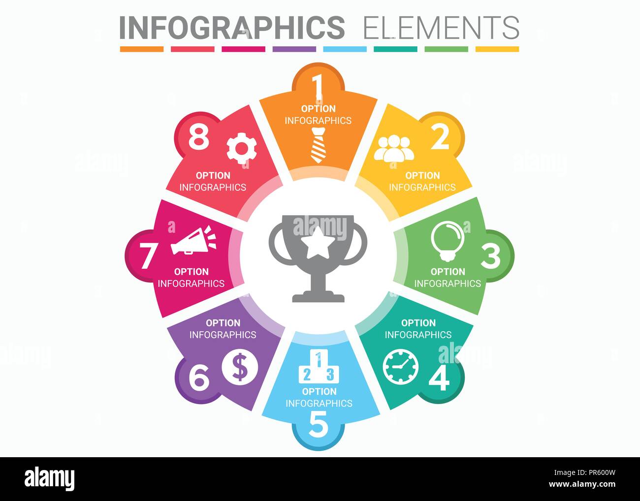 INFOGRAPHICS element abstract design round successful event concept ...