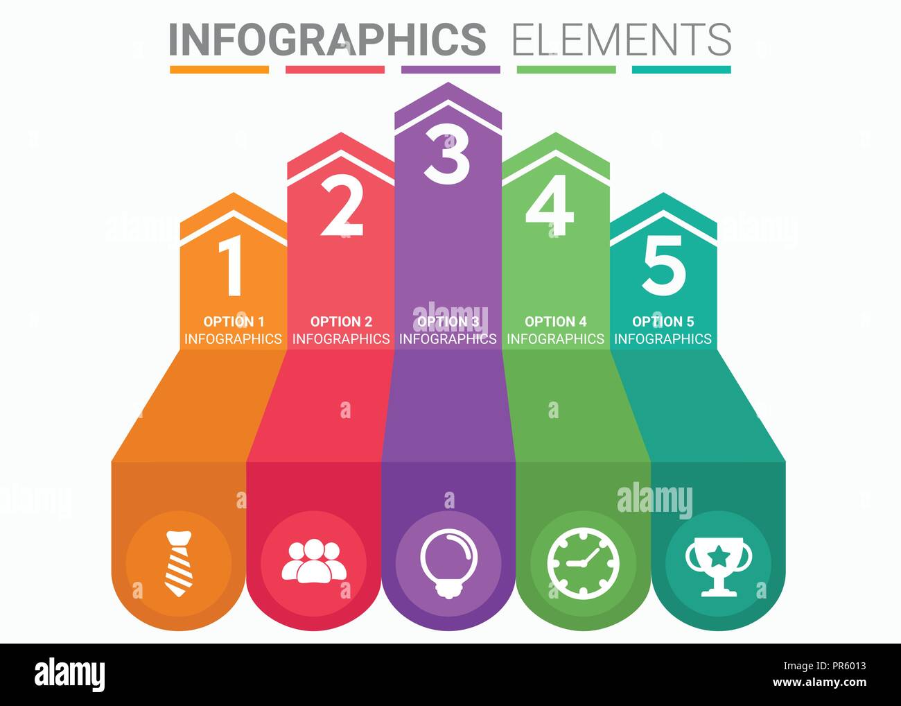 INFOGRAPHICS element abstract design the number top five list template ...