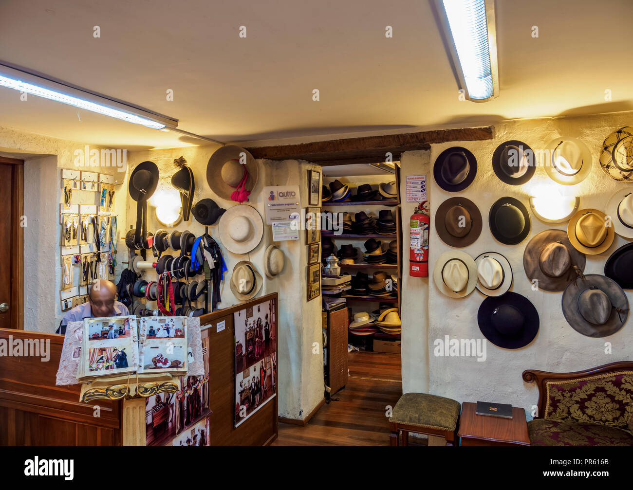 Humacatama Hat Maker Shop, interior, La Ronda Street, Old Town, Quito ...