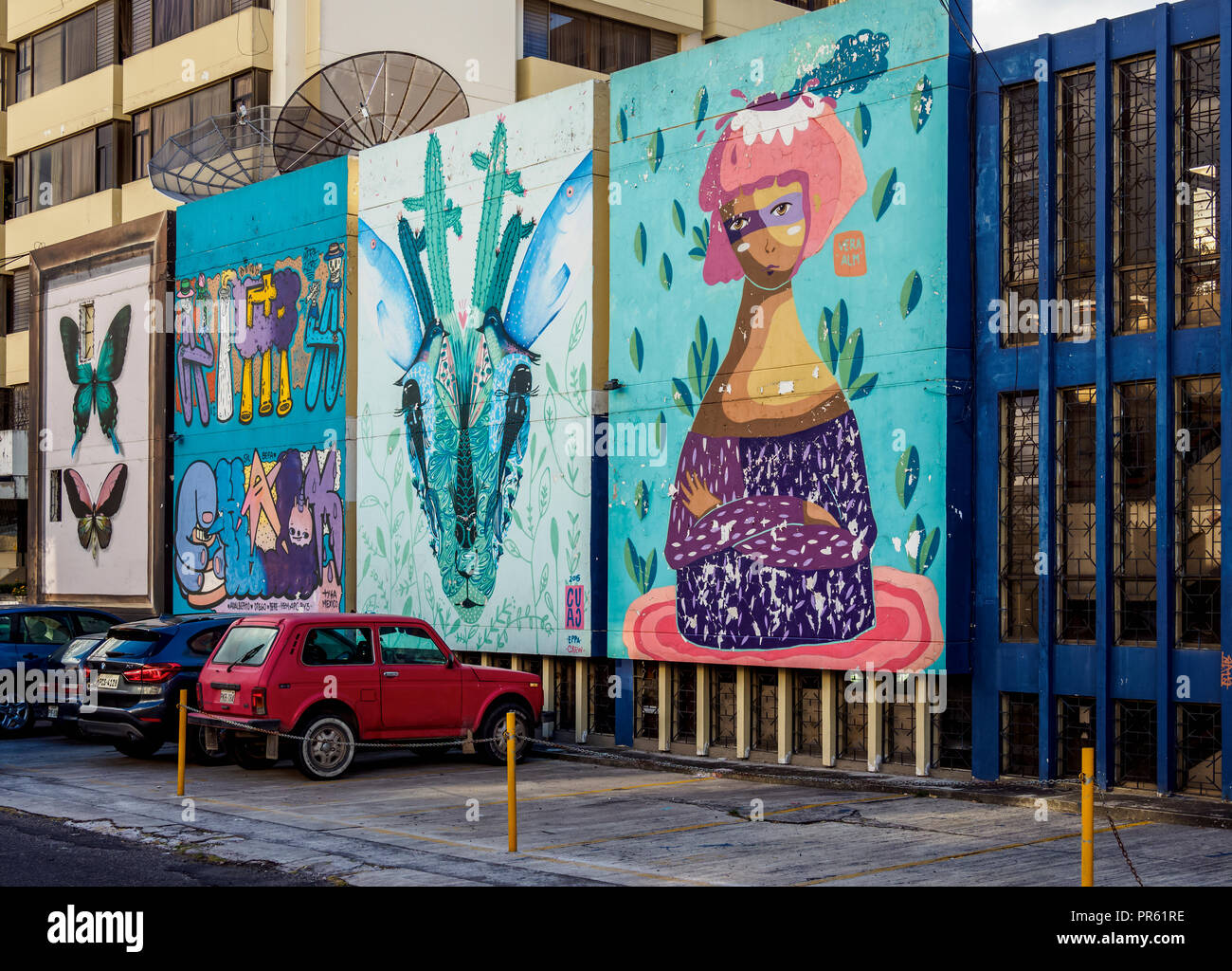 Street Art in La Floresta Neighbourhood, Quito, Pichincha Province ...