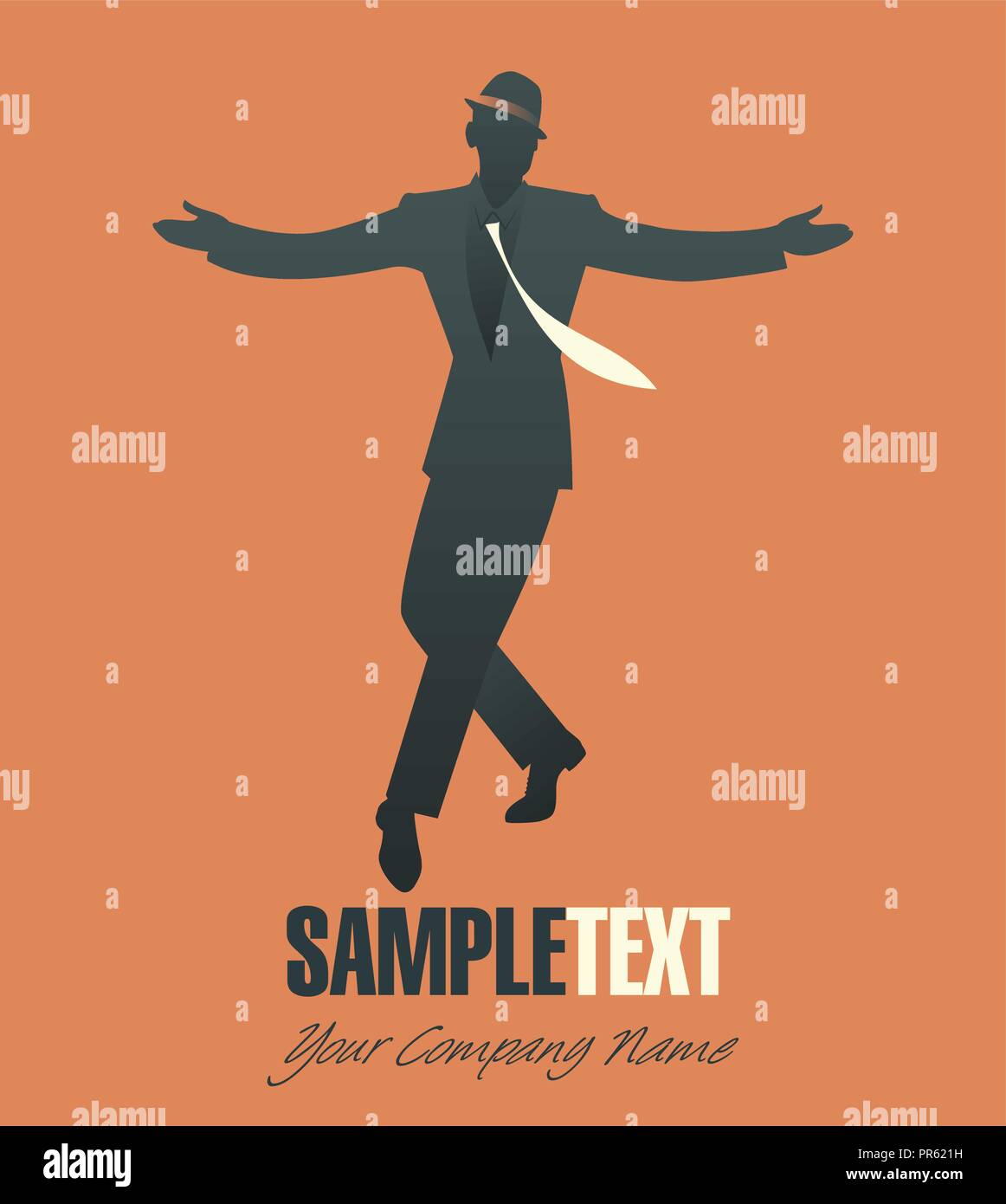Elegant man silhouette dancing jazz Stock Vector Image & Art - Alamy