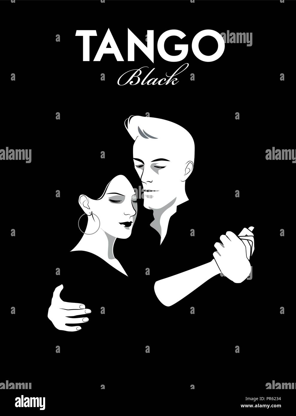 Tango Black. Couple dancing tango. Comic style Stock Vector Image & Art ...