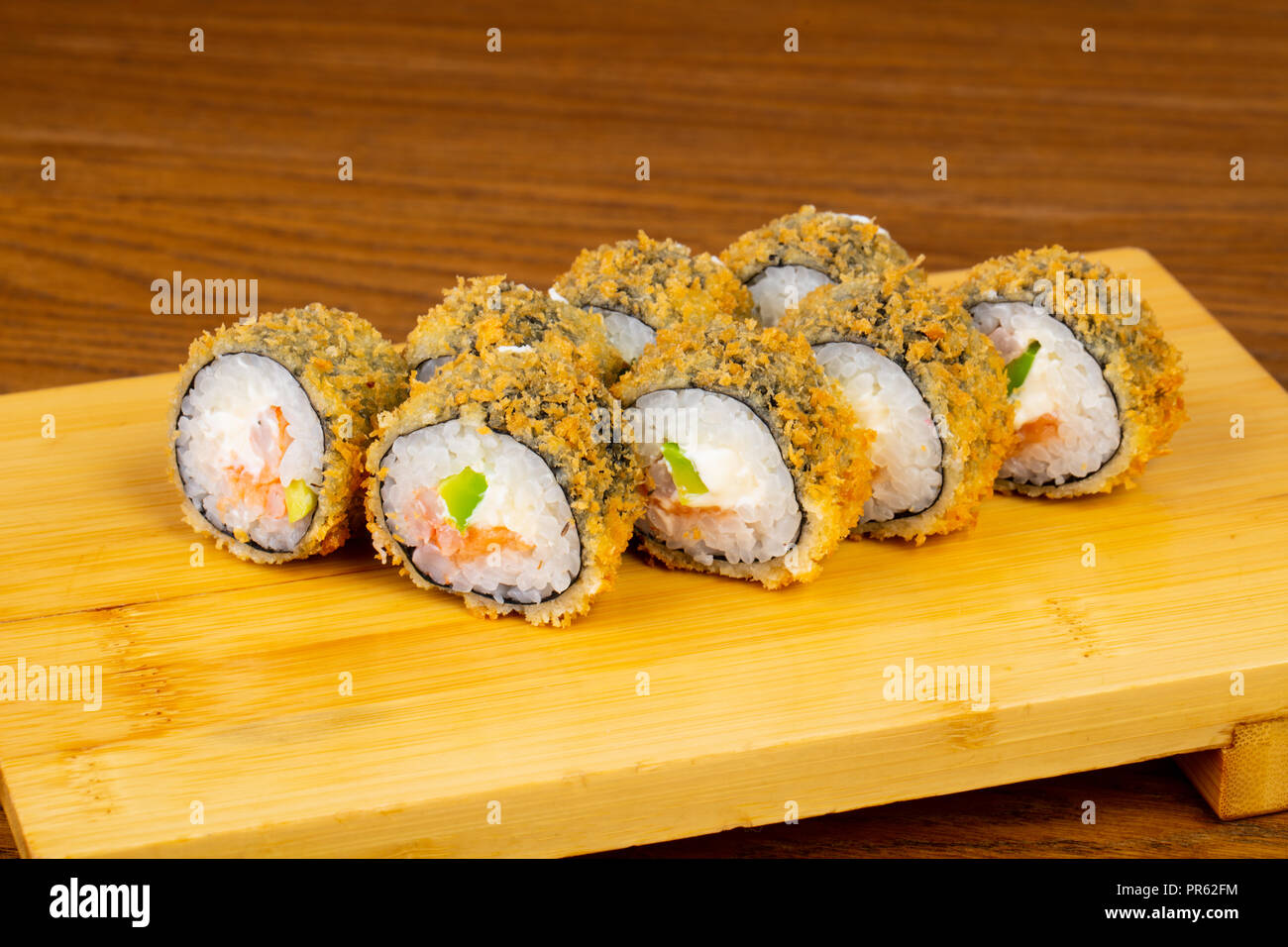 Delicious fried tempura rolls with prawn Stock Photo - Alamy