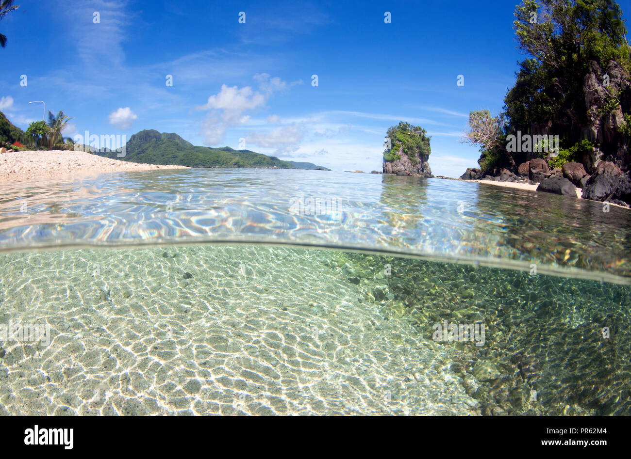 Split view of Fatu or Flower Pot Rock, Pago Pago, Tutuila Island ...