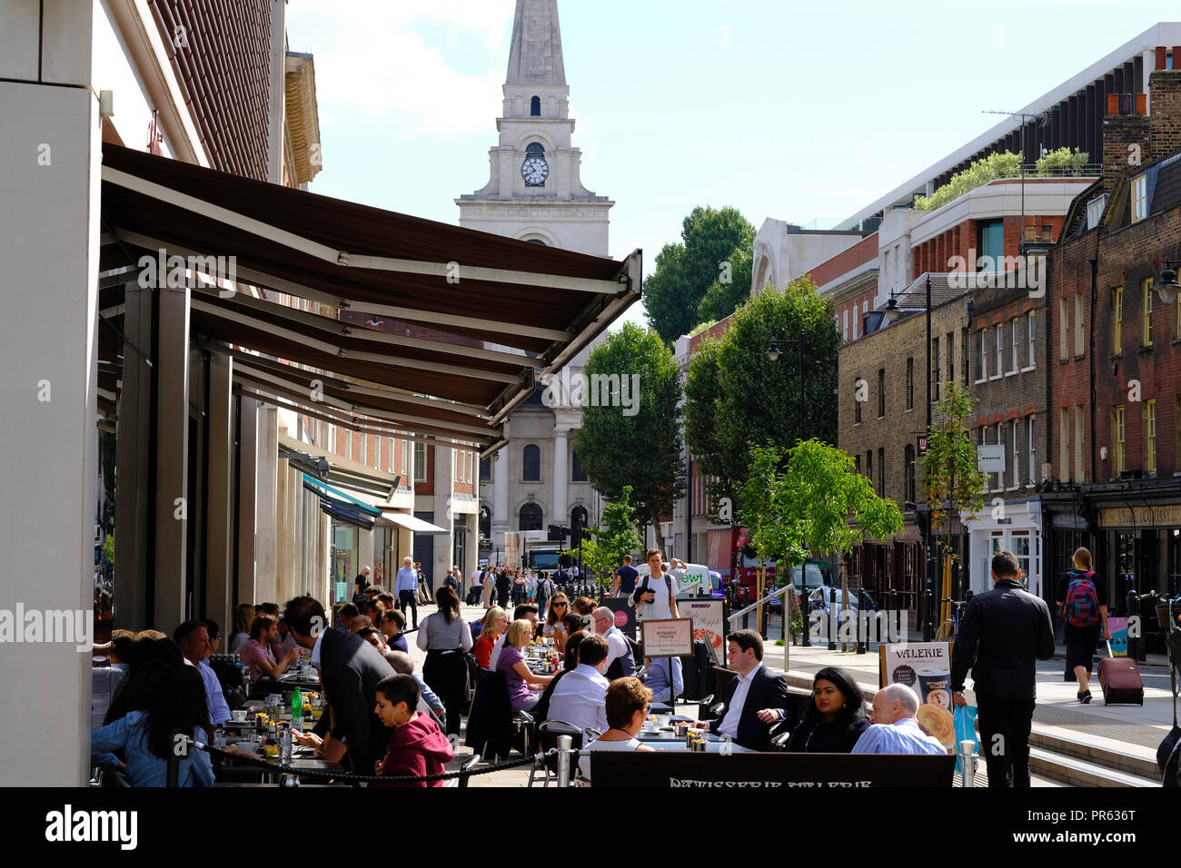 Cafes and bars by Spitalfields Market, London, United Kingdom Stock ...