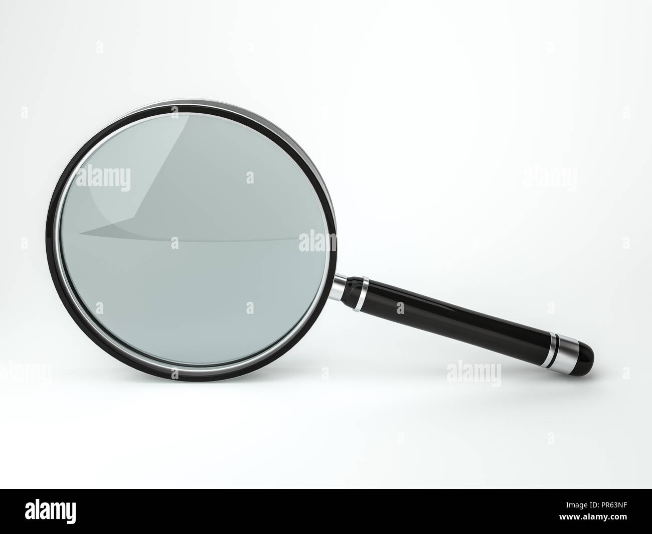 Magnifying glass isolated on white background. 3D rendering Stock Photo ...