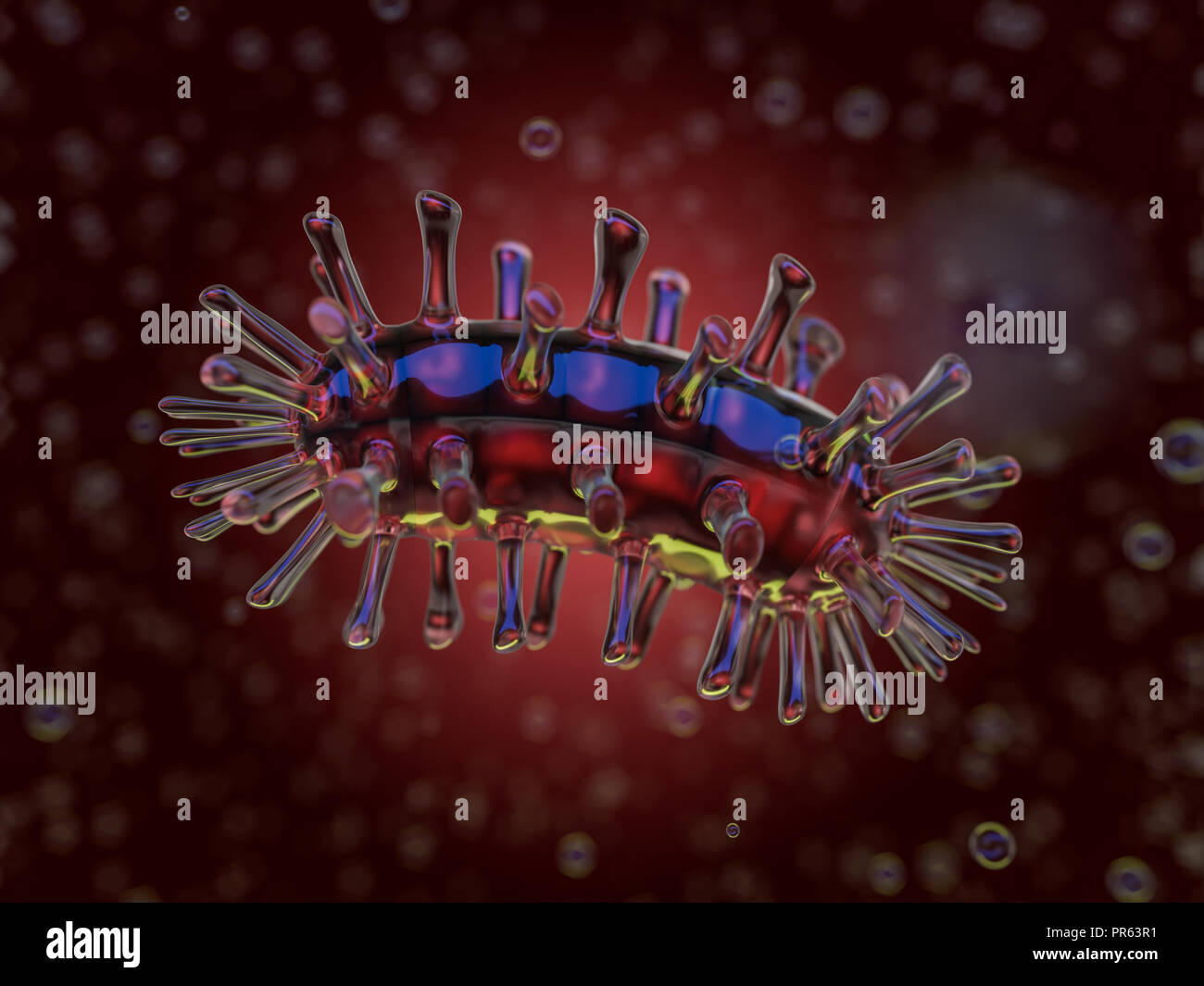Scientific background with bacteria, viruses, microorganisms 3D ...