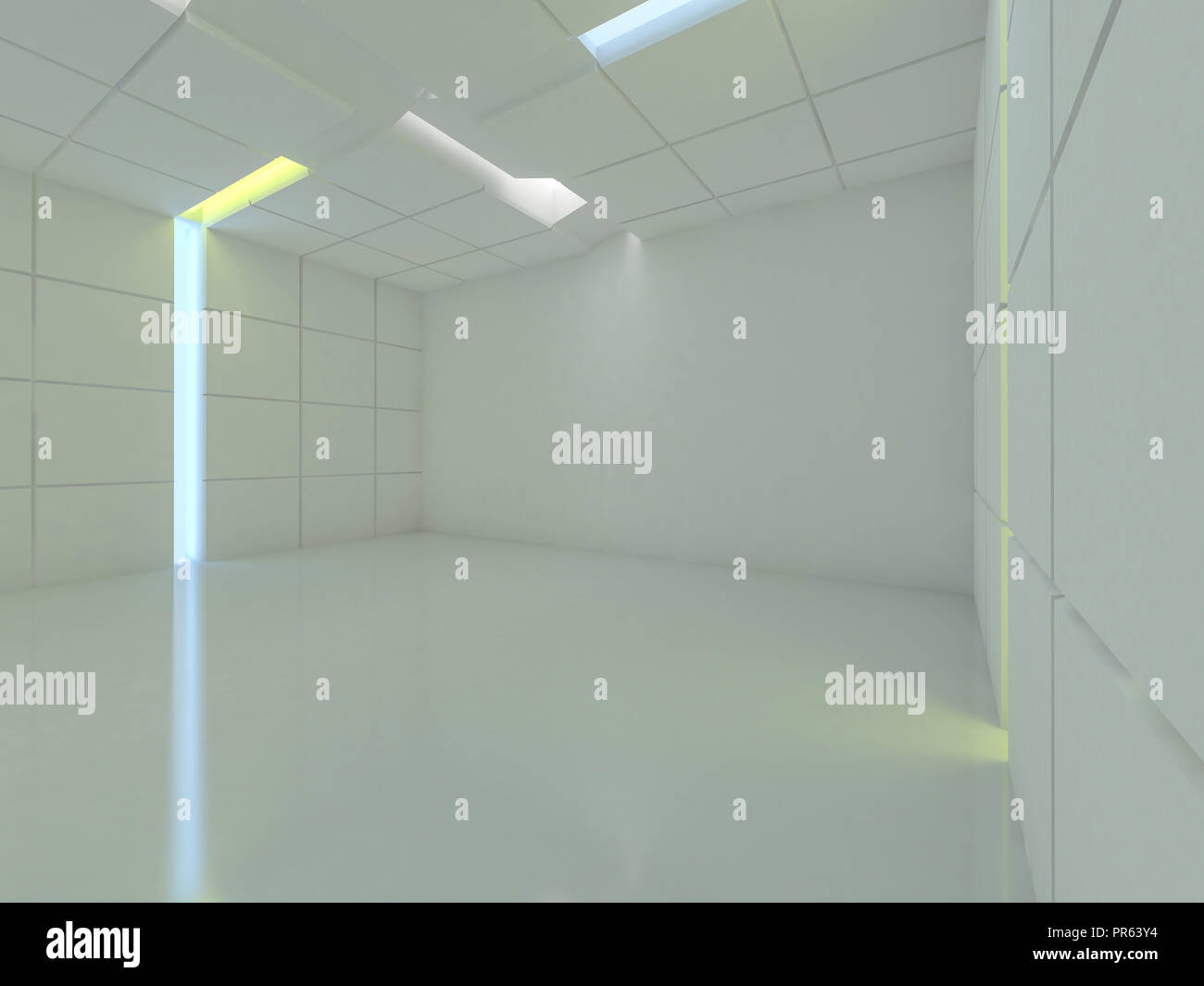 Abstract modern architecture background, empty open space interior. 3D ...