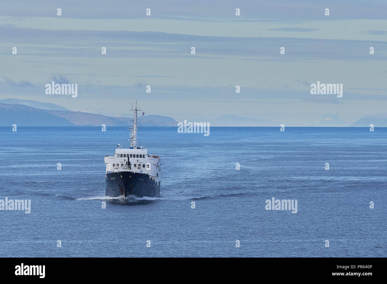 The Vintage Hurtigruten Ship, MS Lofoten, Sailing Northbound, High ...