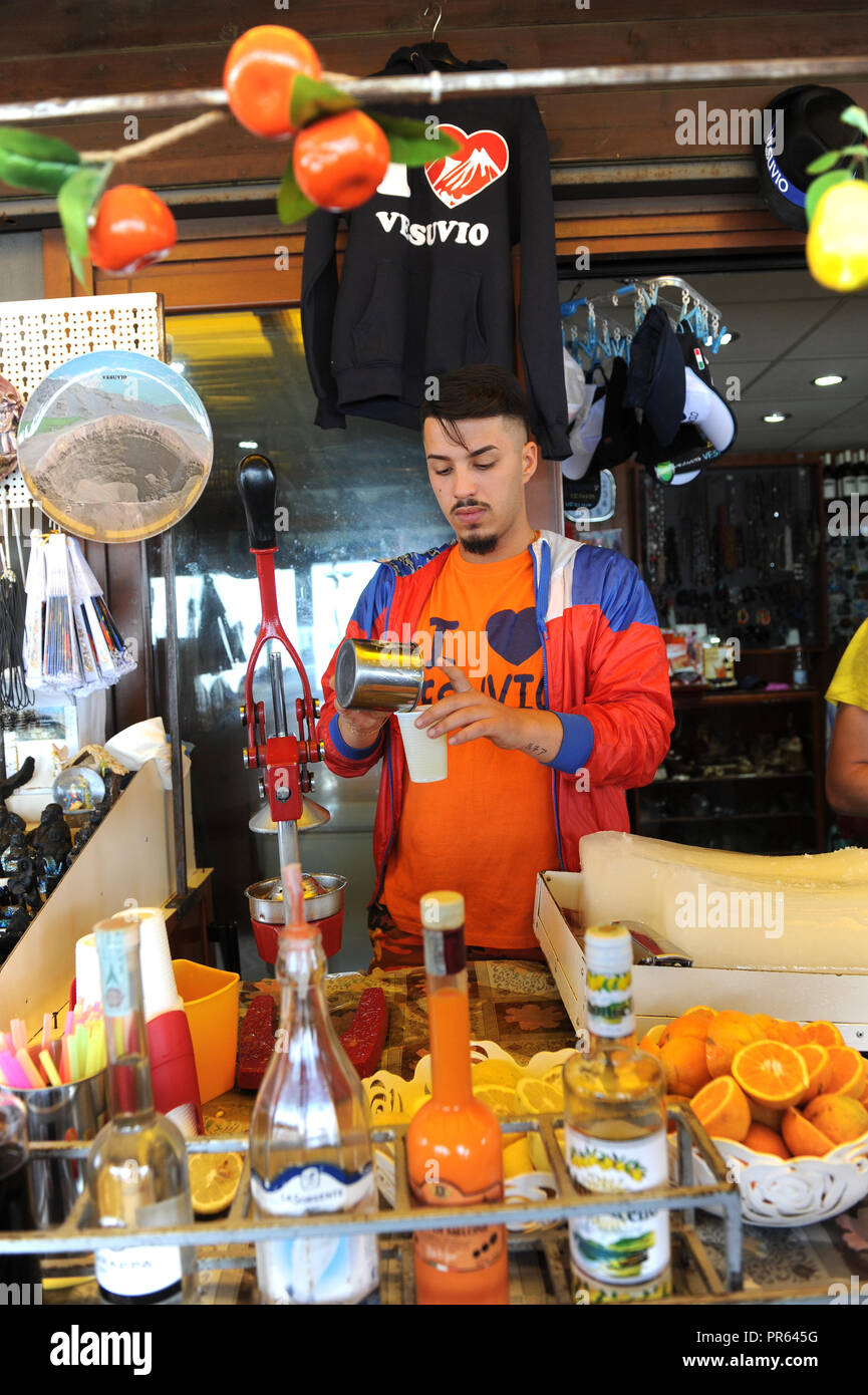 Ice cold lemon drink for sale at the top of Mount Vesuvius, Naples ...