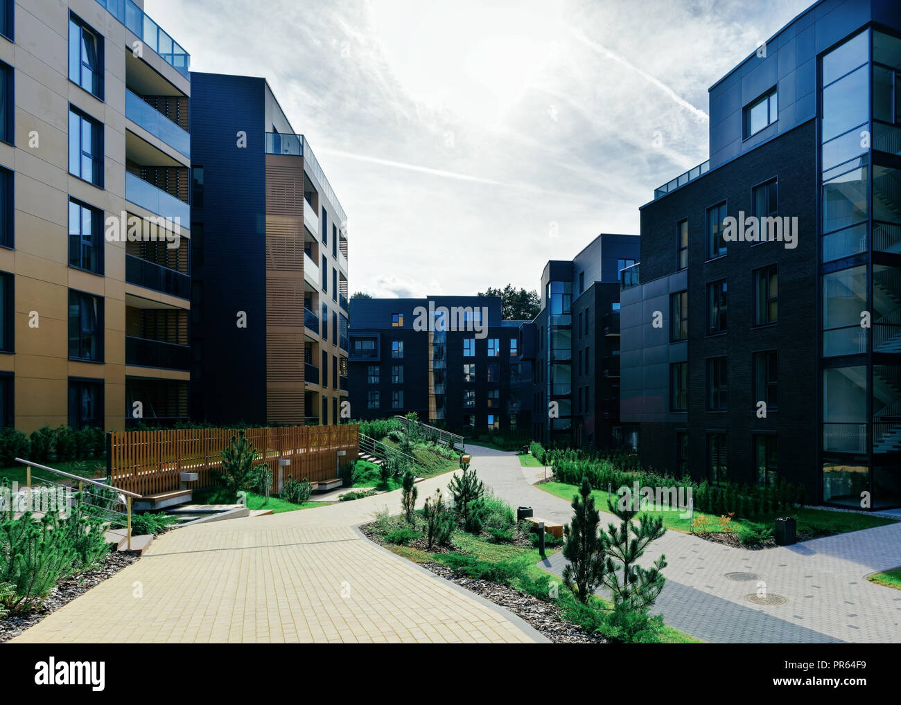 Vilnius, Lithuania - October 1, 2016: Architectural modern residential ...