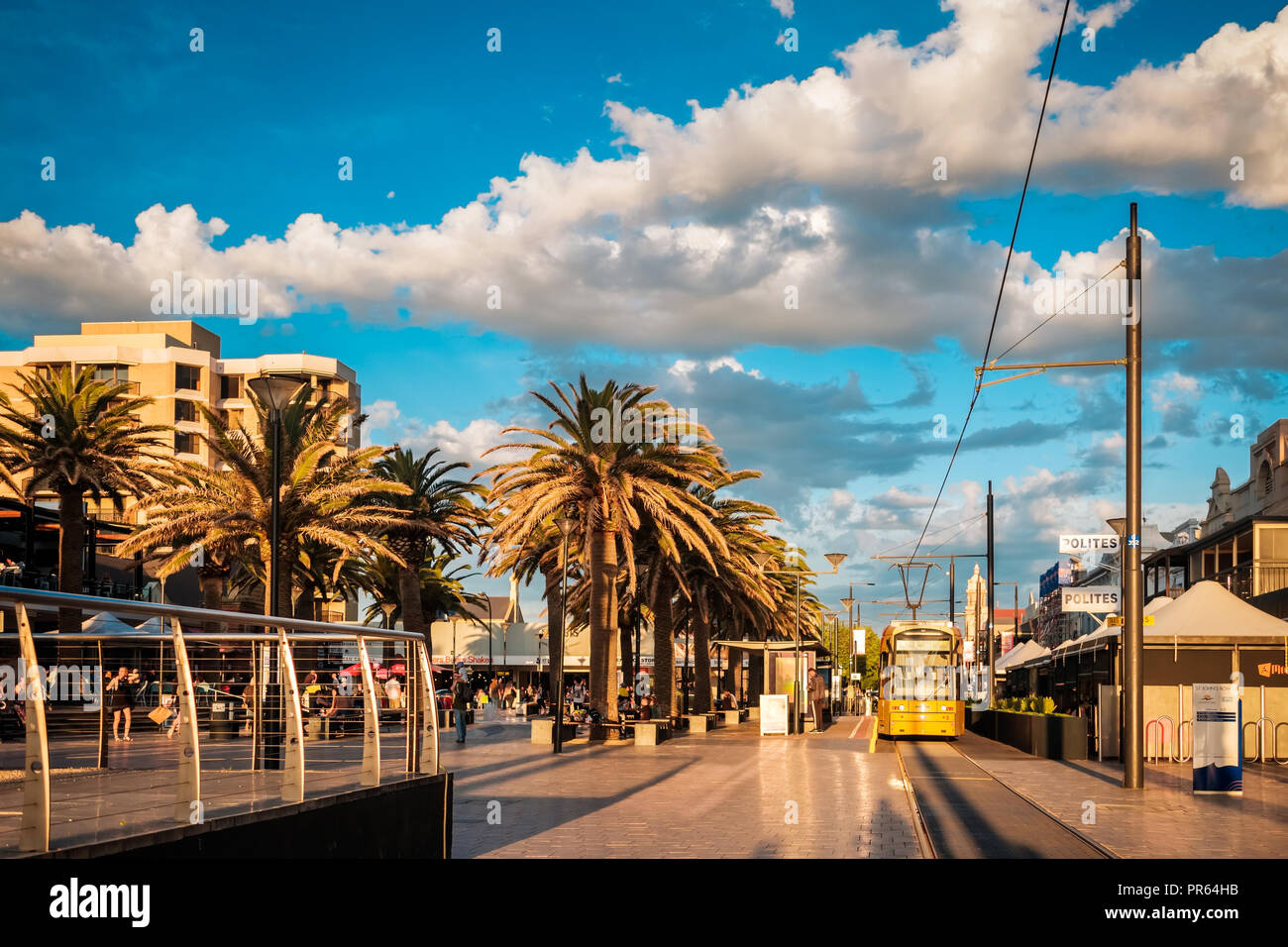 Adelaide, Australia - October 7, 2017: Tram departing from Moseley ...