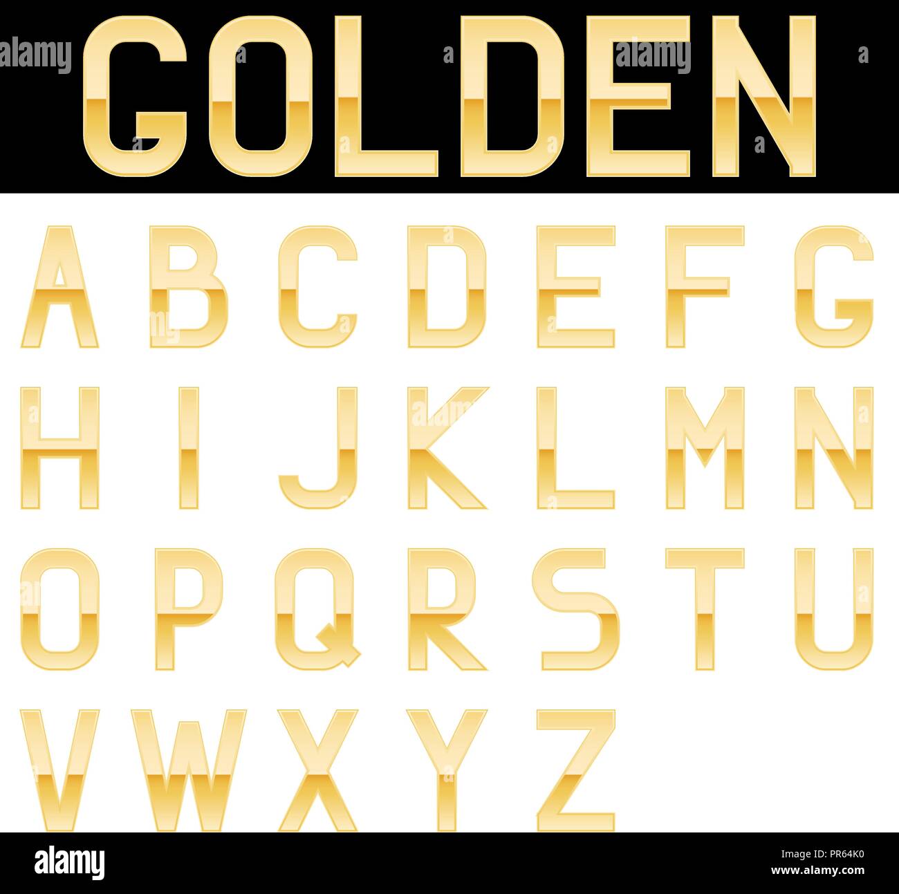 Golden regular font set Stock Vector Image & Art - Alamy