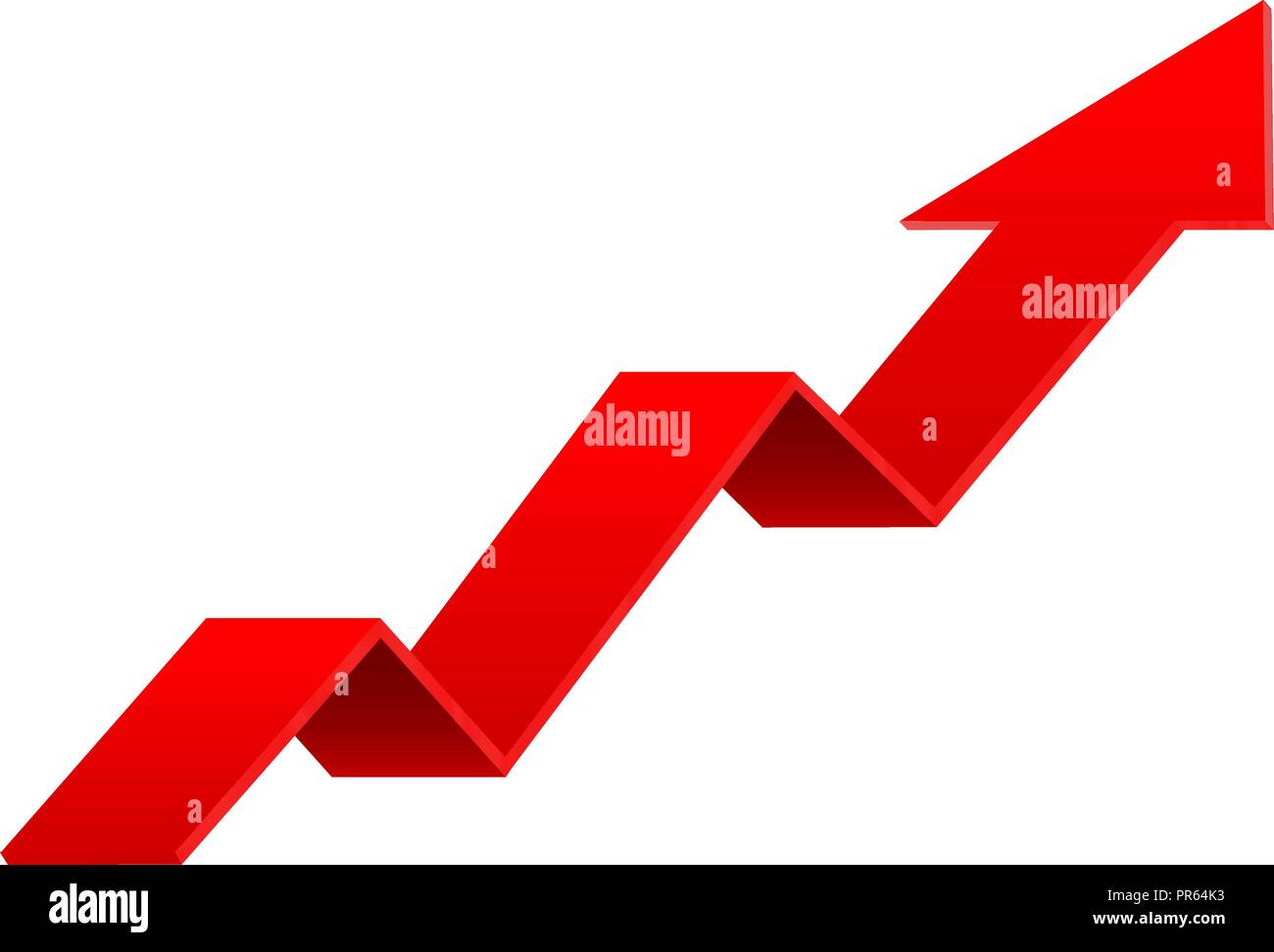 Red UP arrow. Financial indication sign Stock Vector Image & Art - Alamy