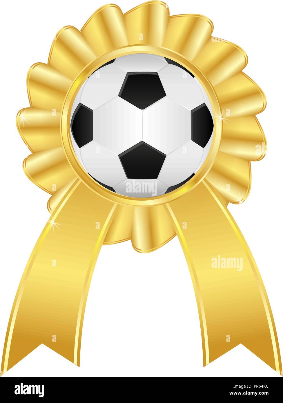 Award badge. Golden sign with soccer ball Stock Vector Image & Art - Alamy
