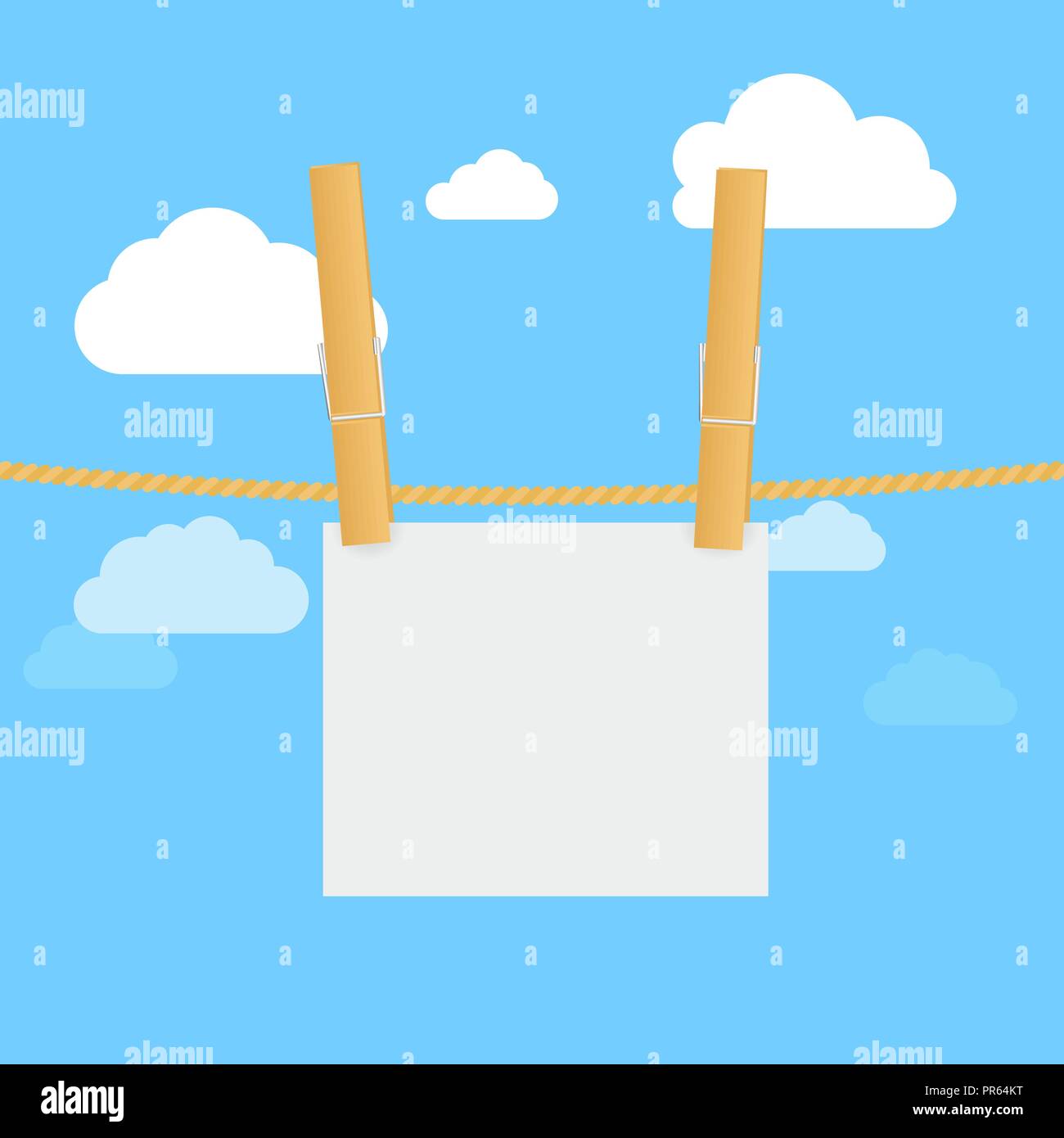 Paper note hanging on the rope Stock Vector Image & Art - Alamy