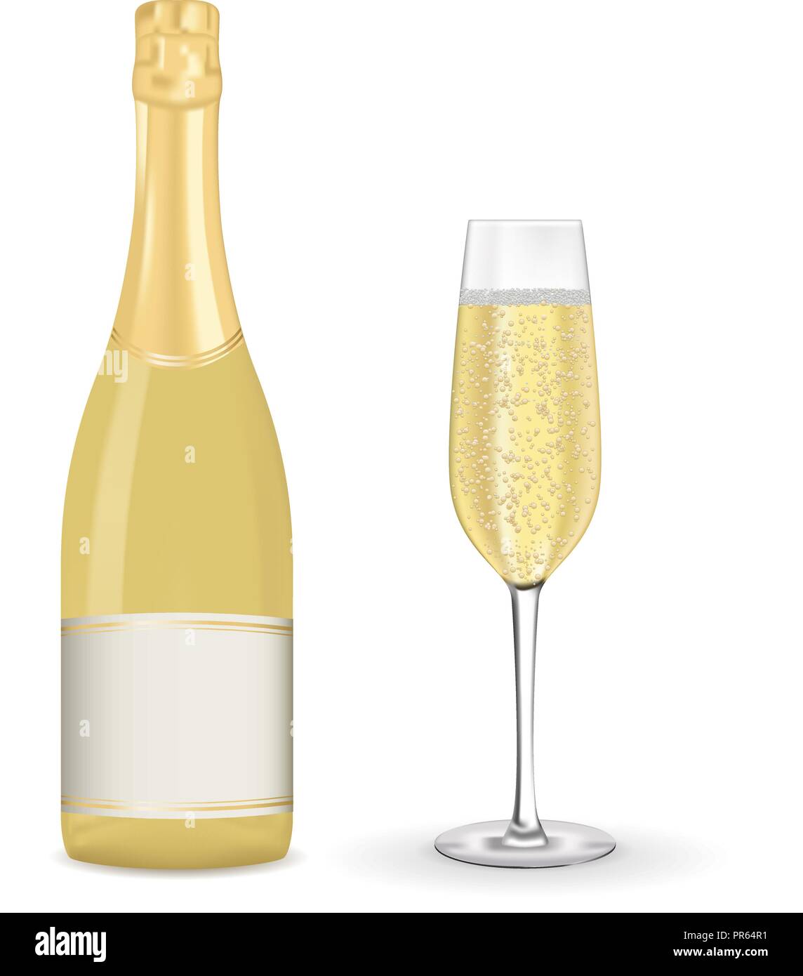 Glass champagne illustration Cut Out Stock Images & Pictures - Alamy
