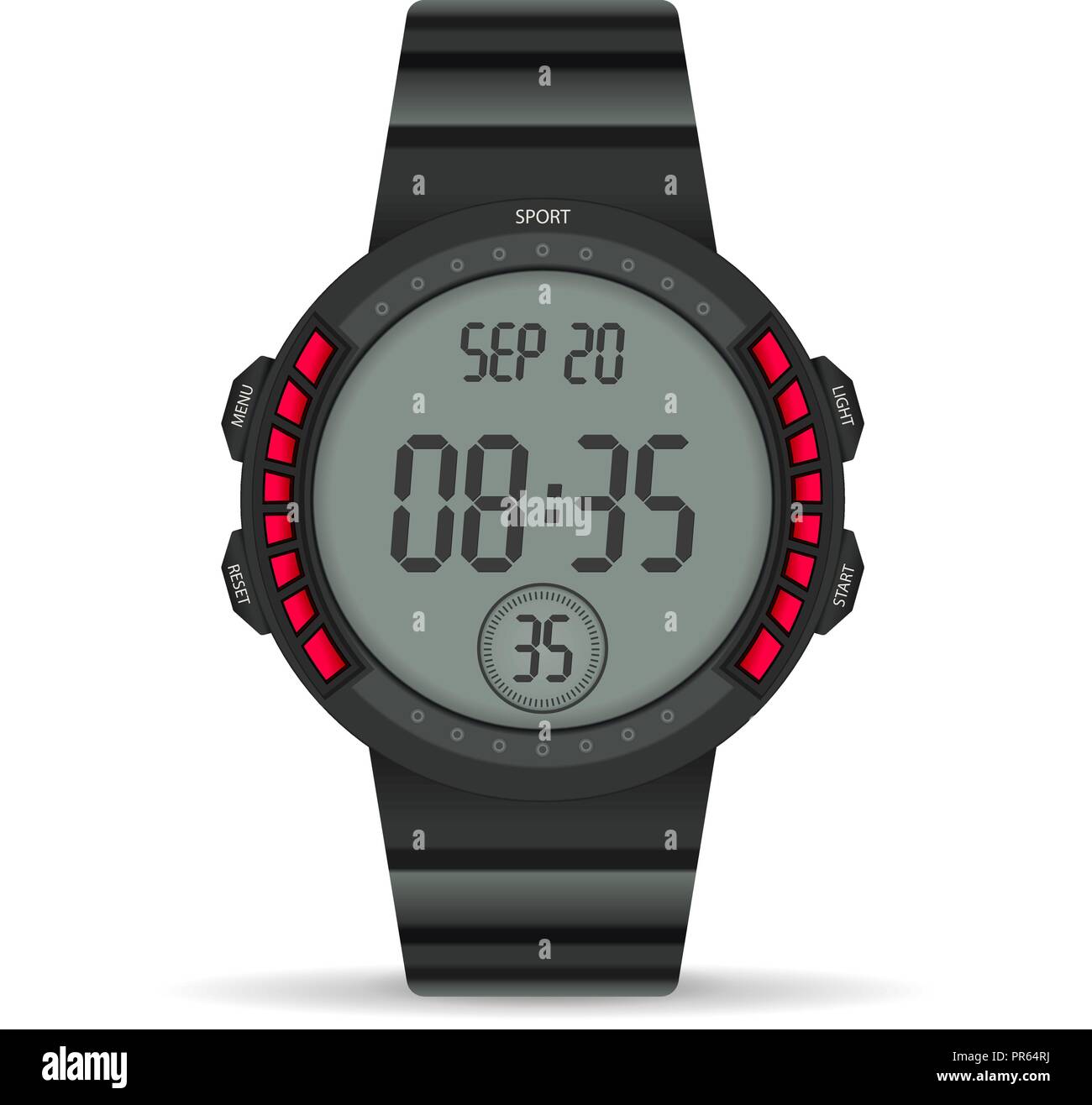 White background digital watch Stock Vector Images - Alamy