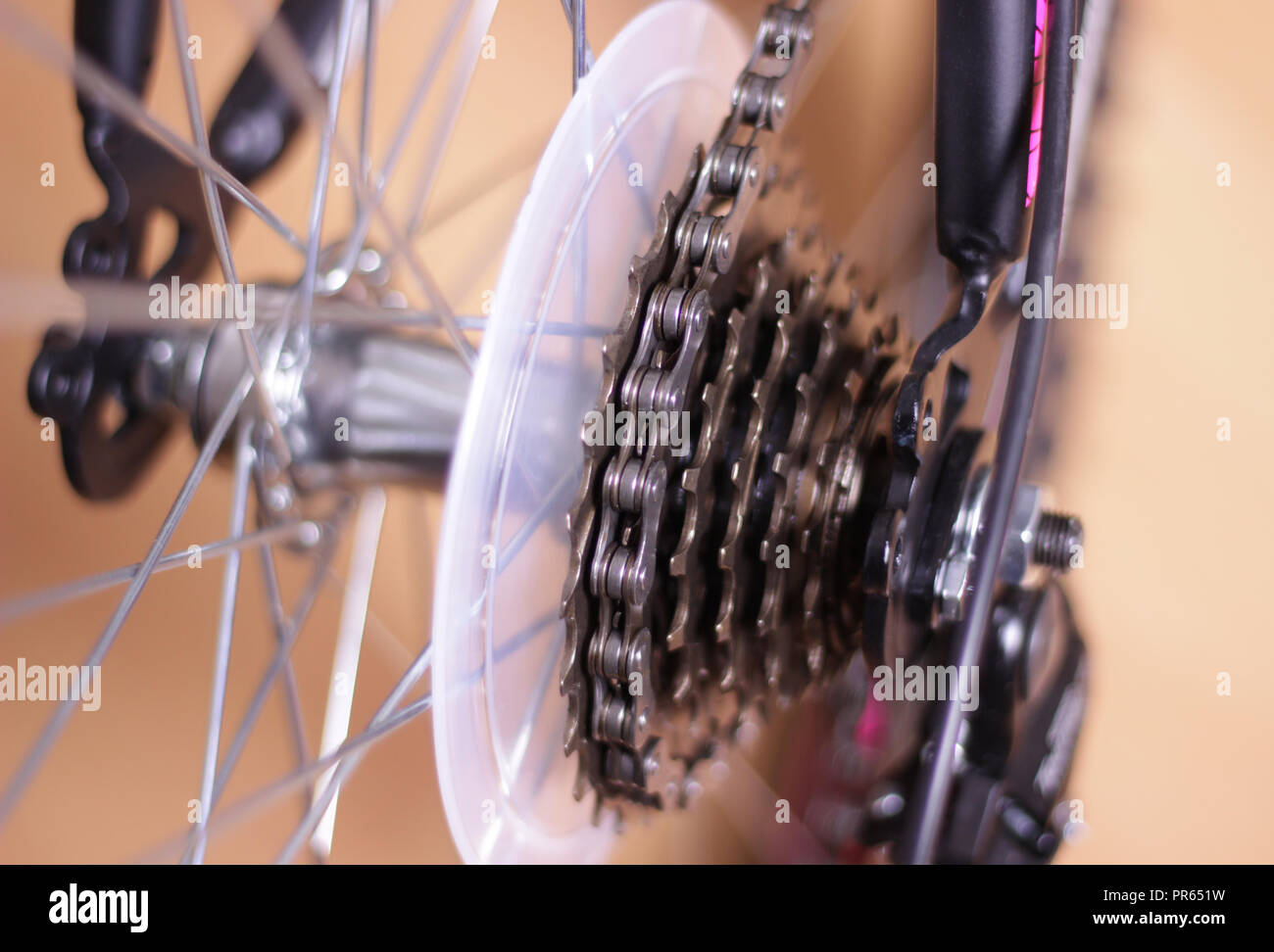 Close-up of a bicycle gears mechanism Stock Photo - Alamy